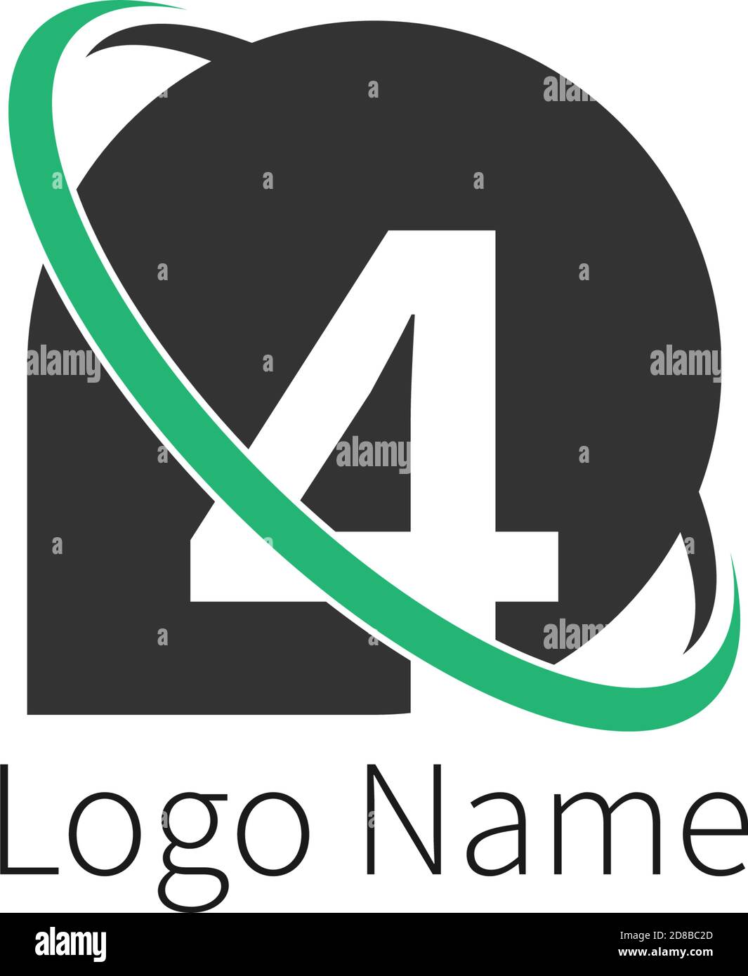 Number 4 circle icon Logo, design number + icon circle concept ...