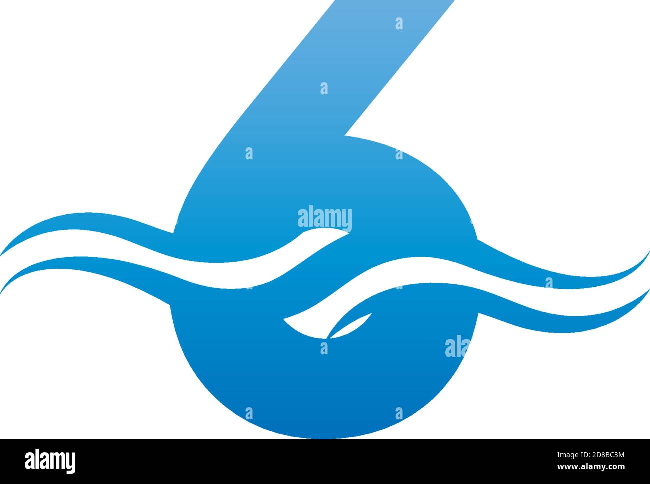 Mix of number 6 with wave design concept Stock Vector Image & Art - Alamy