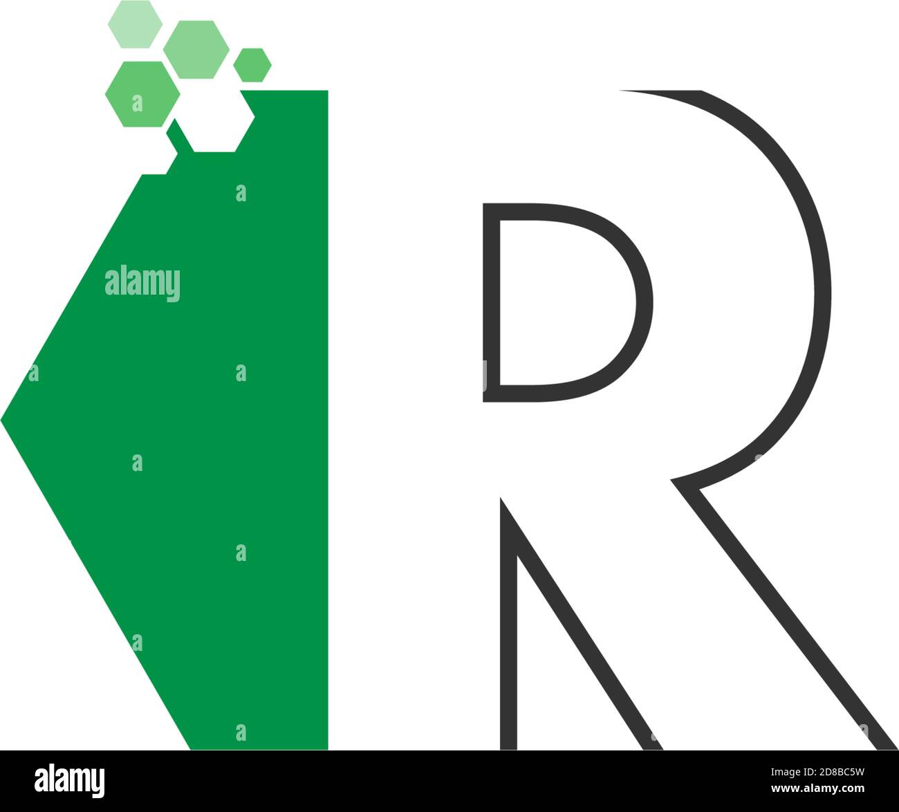 Letter R on hexagon icon design concept Stock Vector Image & Art - Alamy