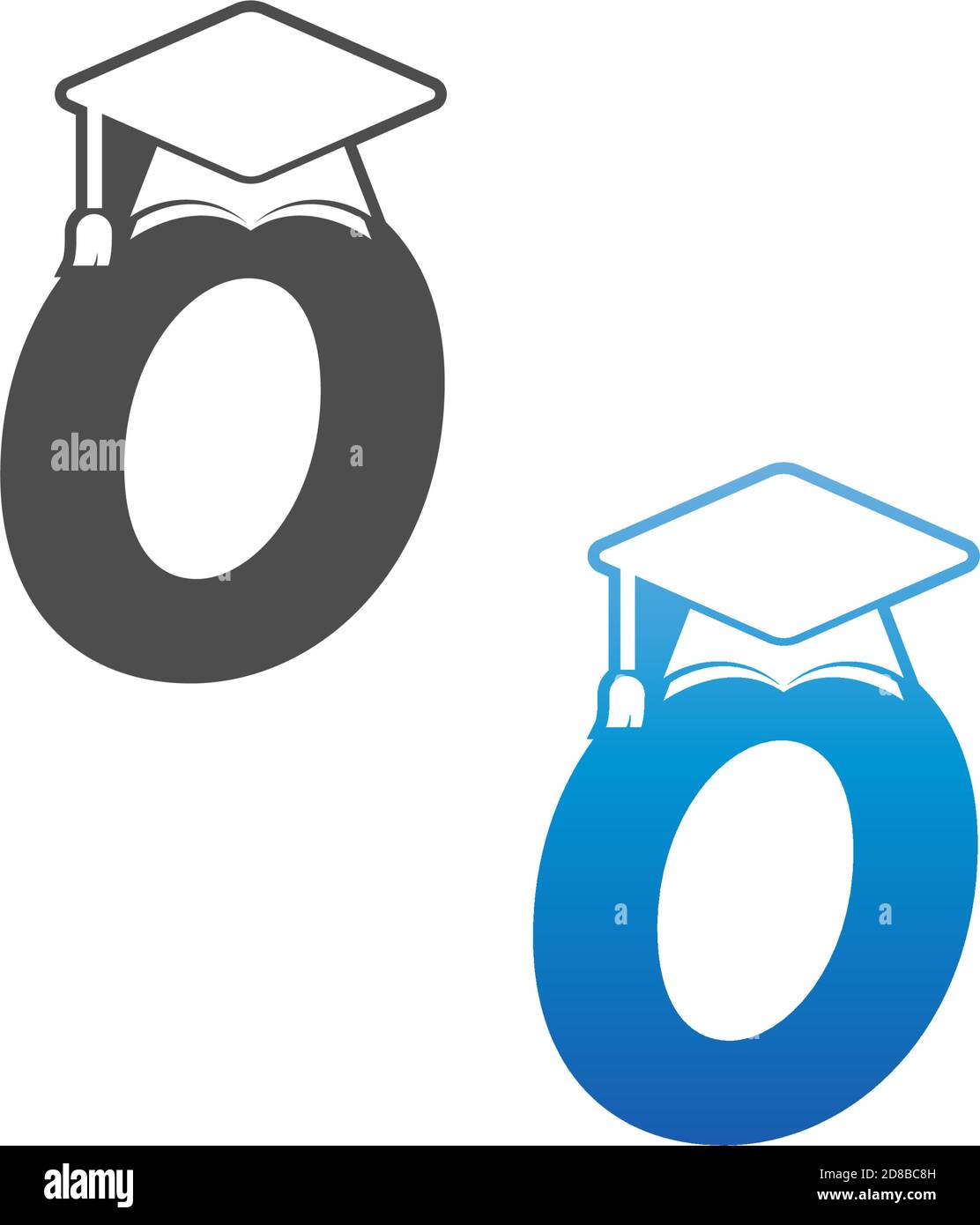 Letter O graduation cap concept design template Stock Vector Image ...
