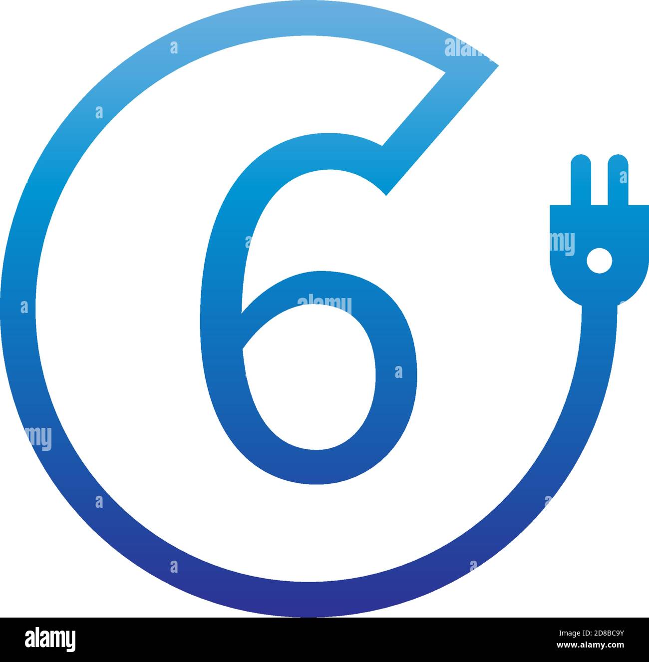 Power cable forming number 6 logo icon Stock Vector Image & Art - Alamy