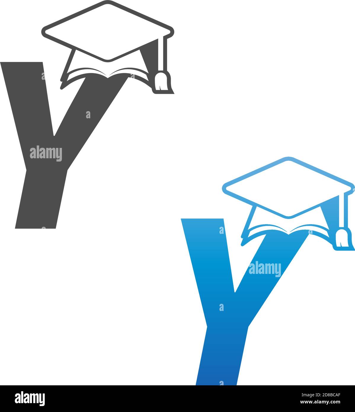 Letter Y graduation cap concept design template Stock Vector Image ...