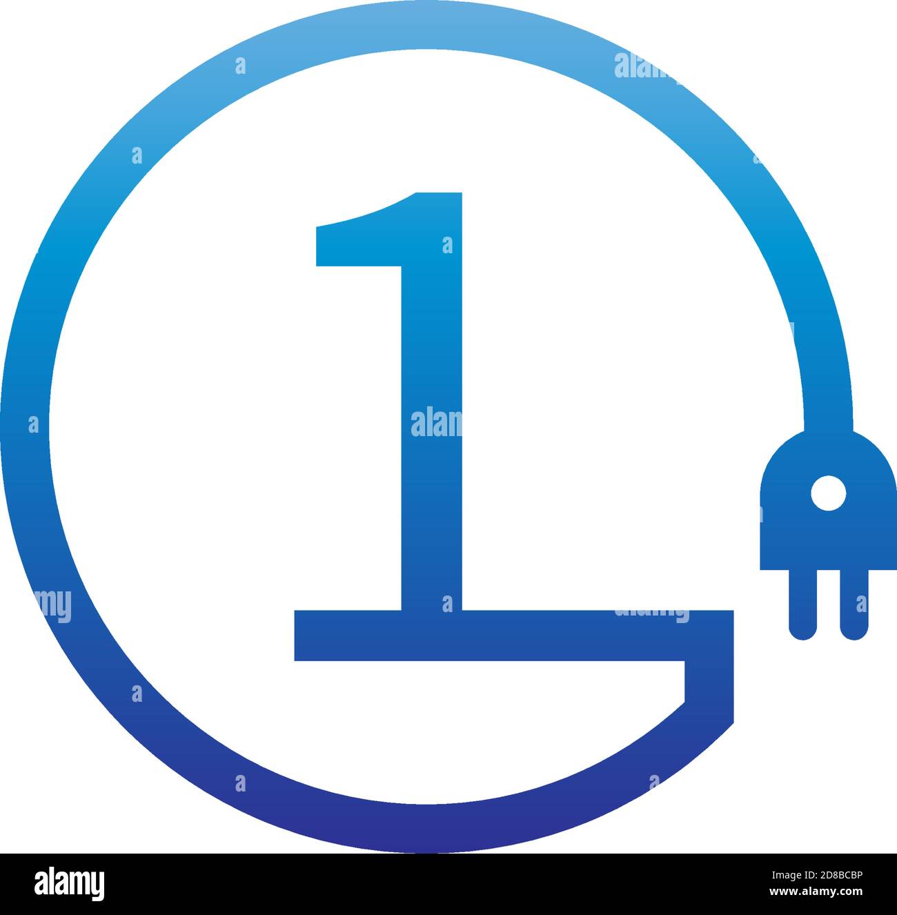 Power cable forming number 1 logo icon Stock Vector Image & Art - Alamy