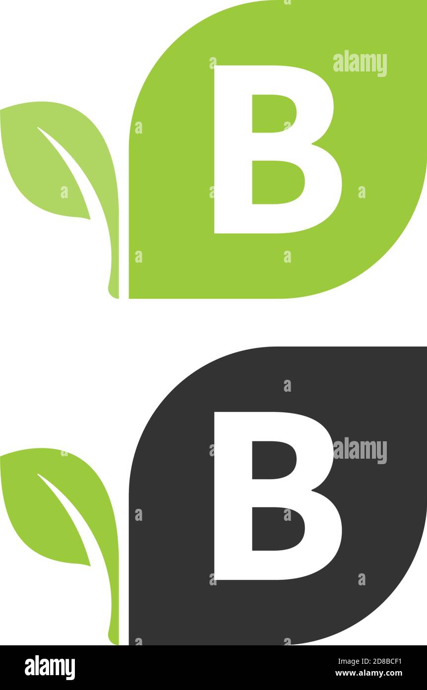 Letter B logo leaf icon design concept vector Stock Vector Image & Art ...