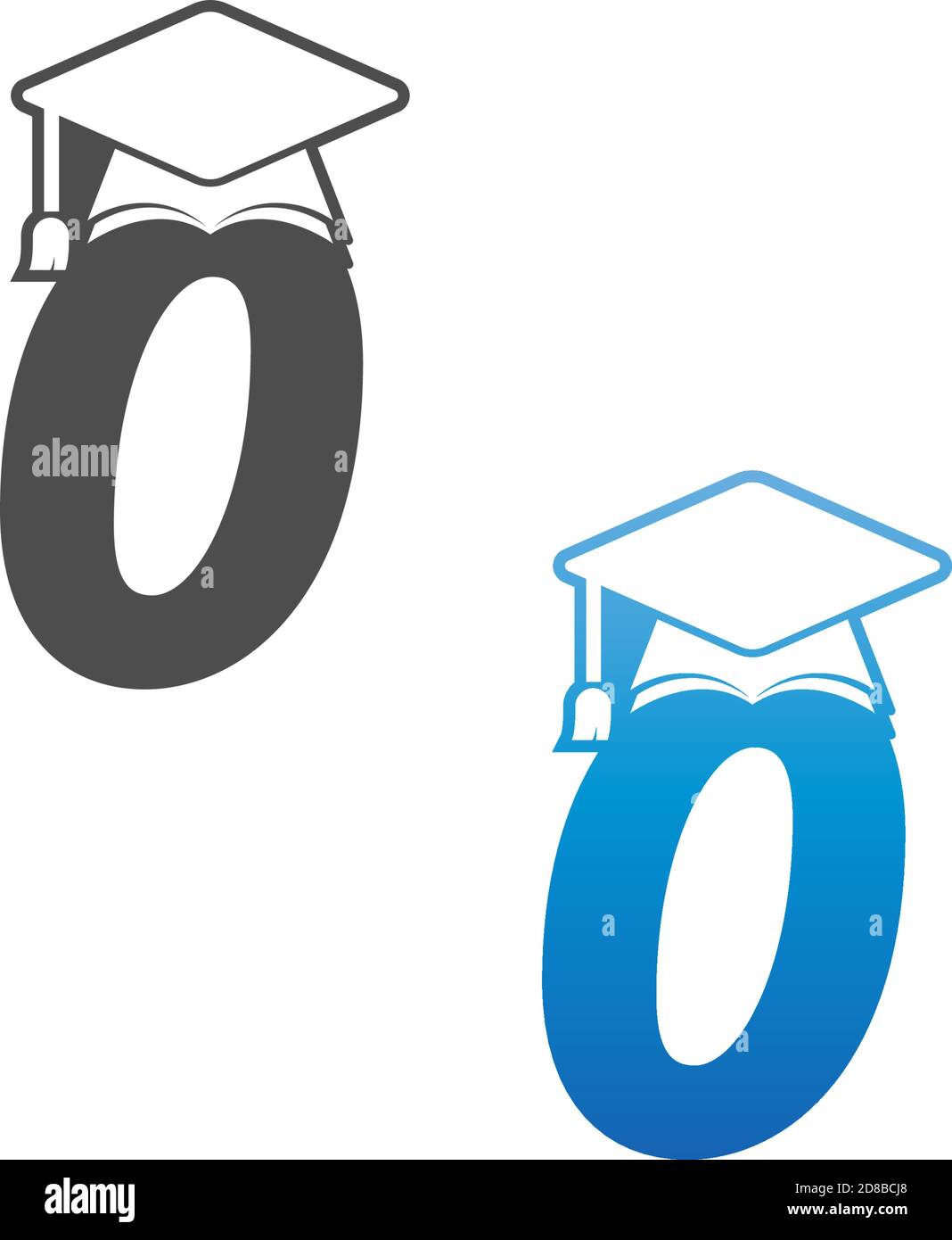 Number 0 graduation cap concept design template Stock Vector Image ...