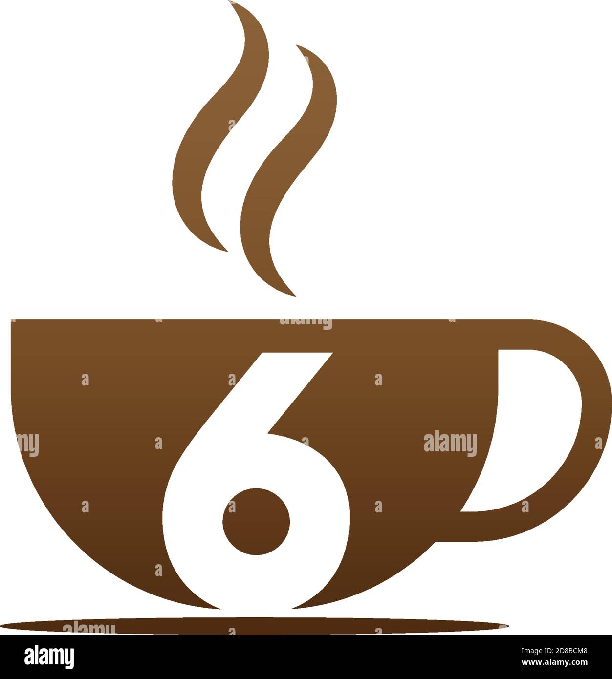 Coffee cup icon design number 6 logo concept Stock Vector Image & Art ...