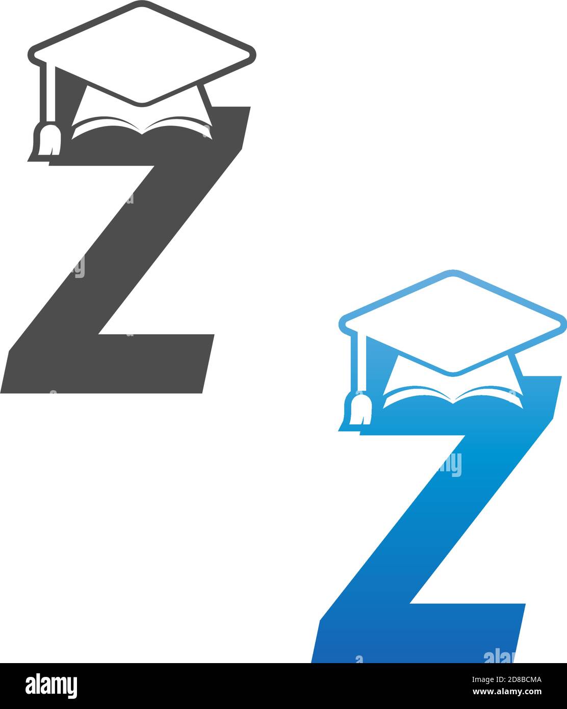 Letter Z graduation cap concept design template Stock Vector Image ...