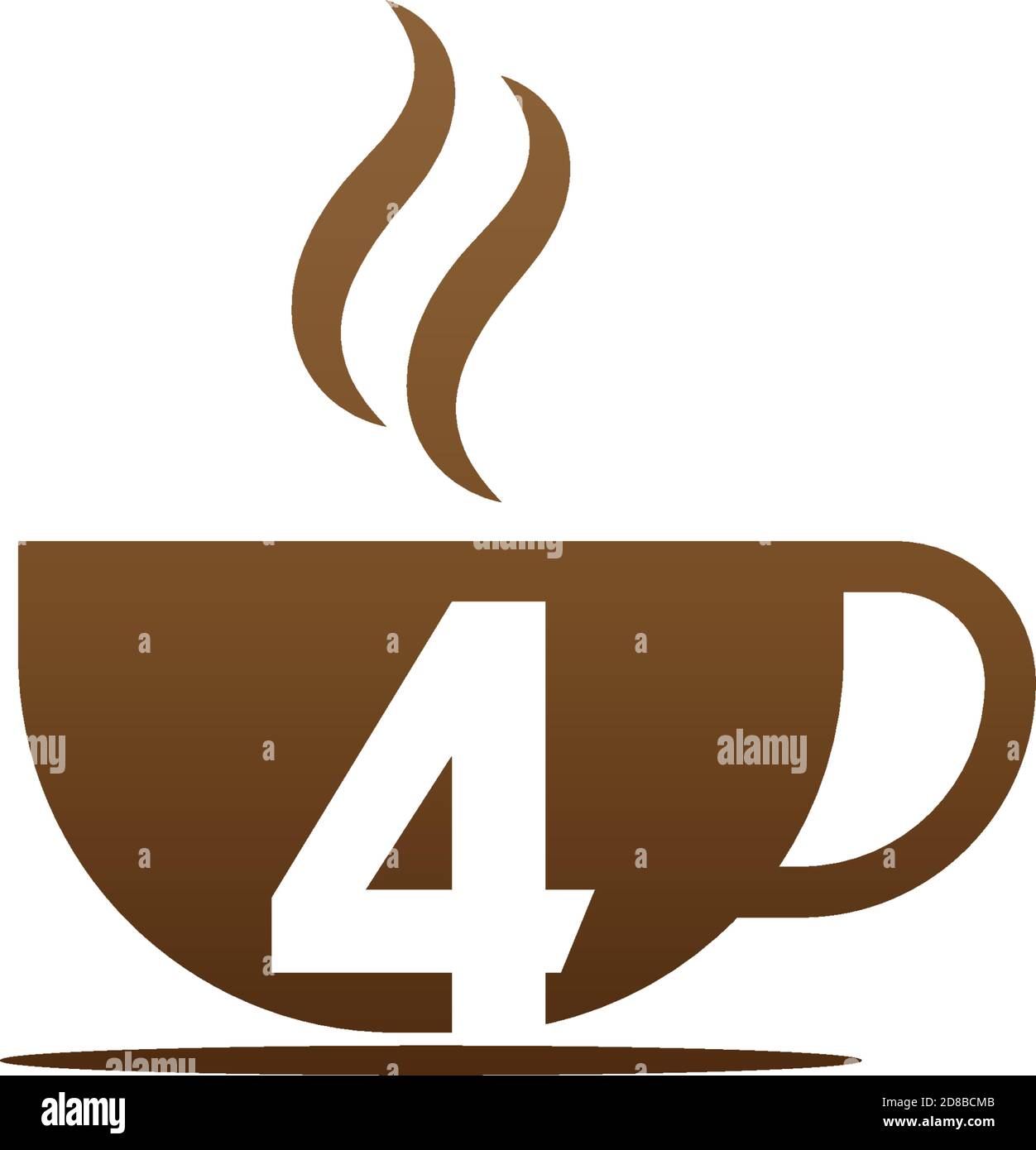 Coffee cup icon design number 4 logo concept Stock Vector Image & Art ...
