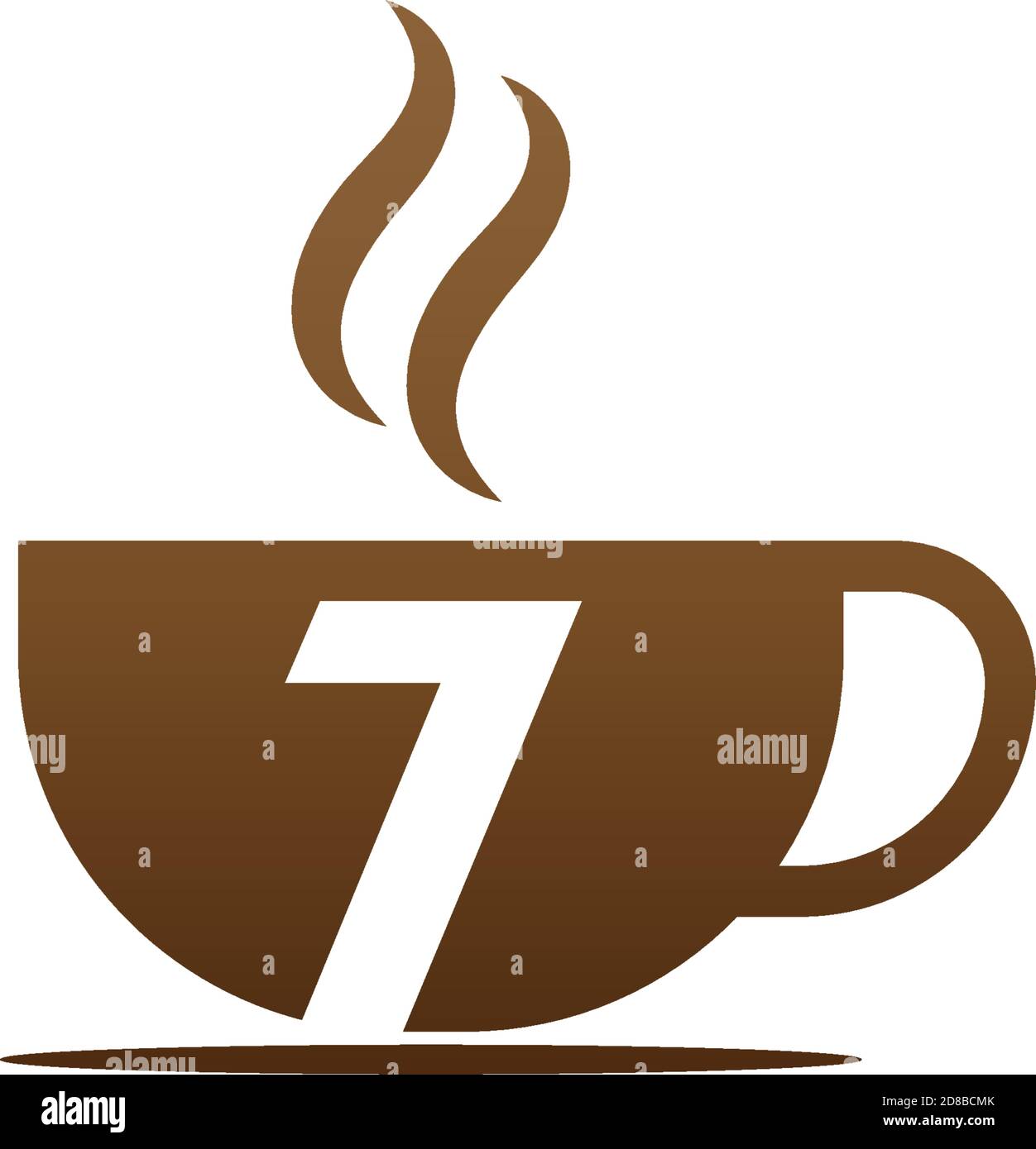 Coffee cup icon design number 7 logo concept Stock Vector Image & Art ...