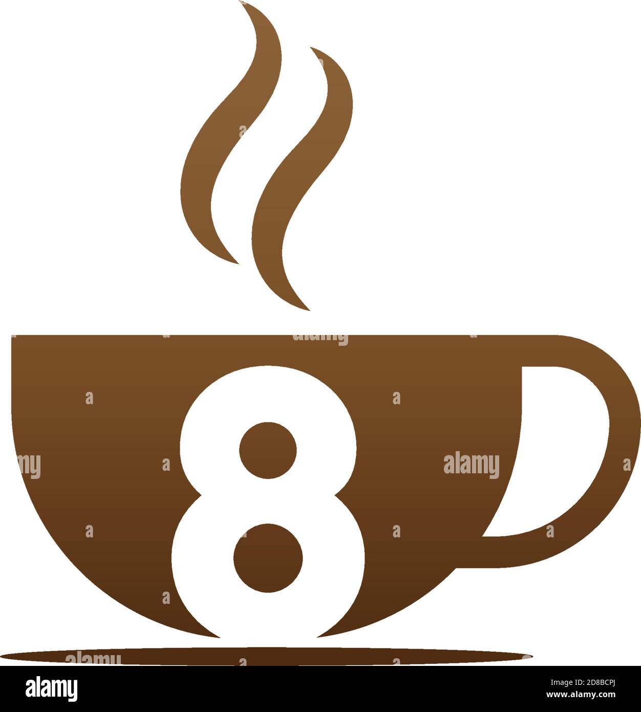 Coffee cup icon design number 8 logo concept Stock Vector Image & Art ...