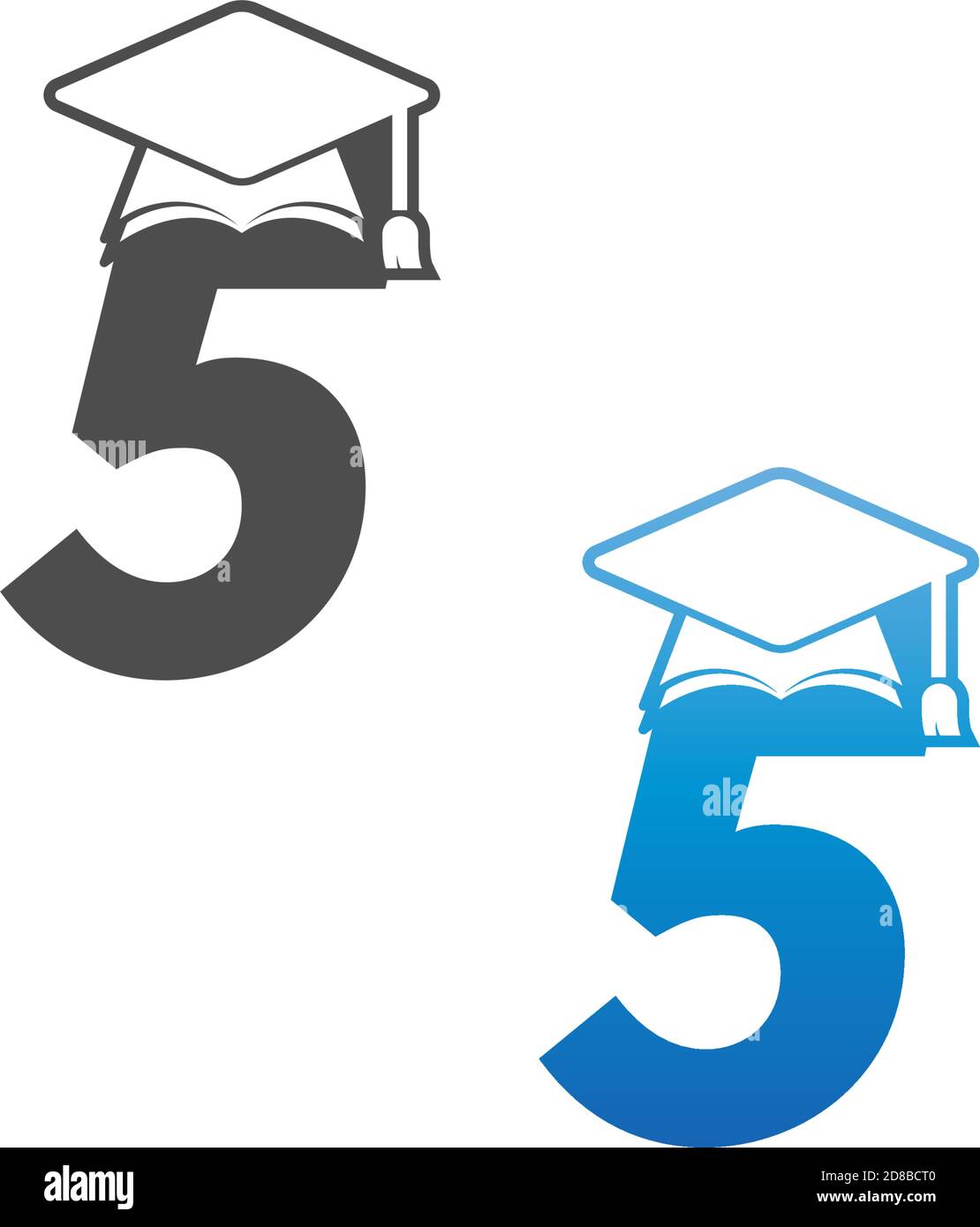 Number 5 graduation cap concept design template Stock Vector Image ...