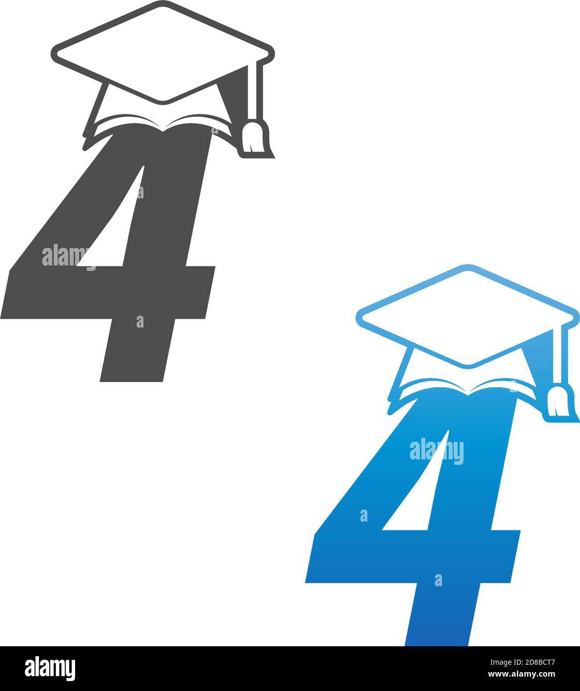 Number 4 graduation cap concept design template Stock Vector Image ...