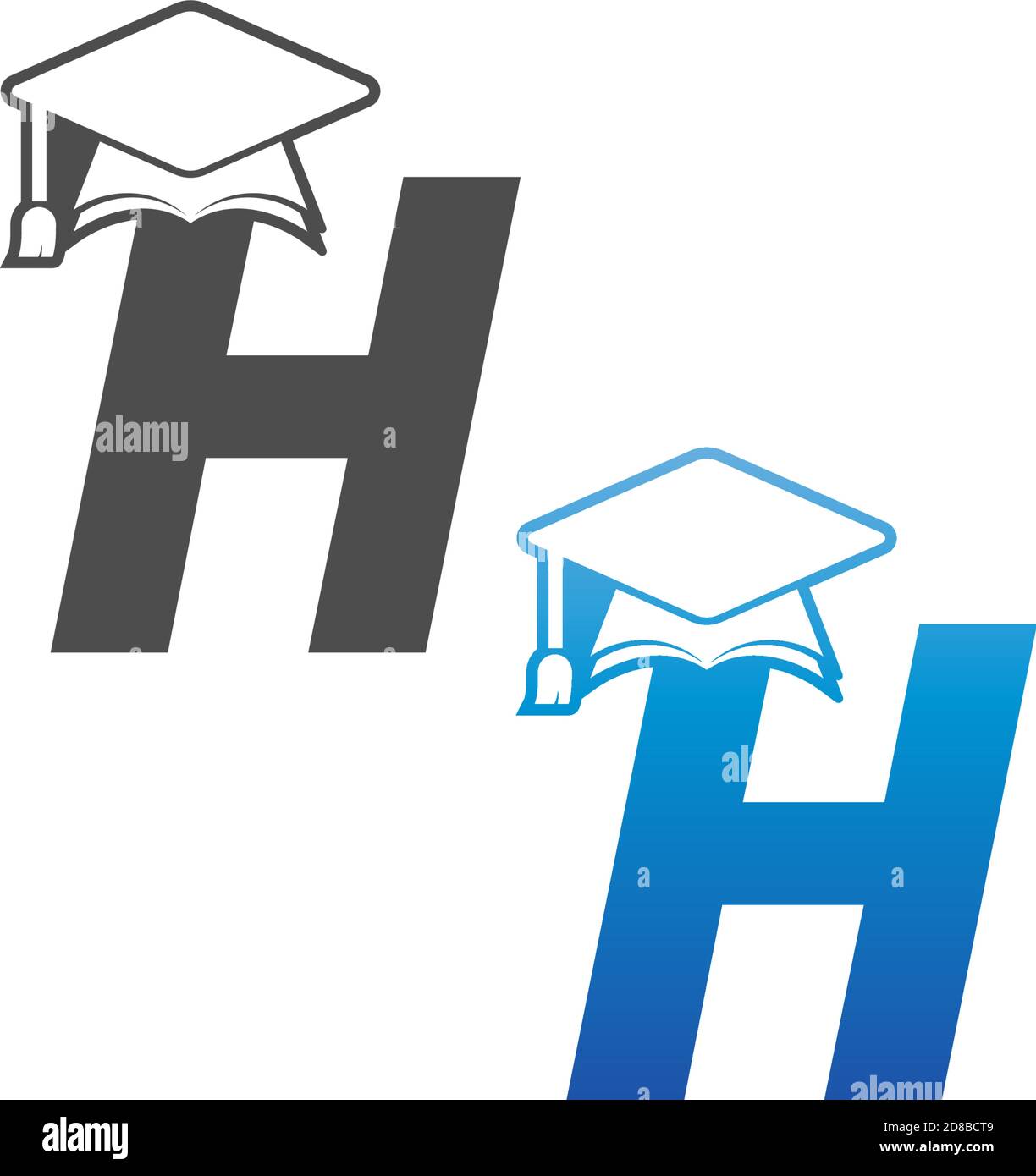 Letter H graduation cap concept design template Stock Vector Image ...