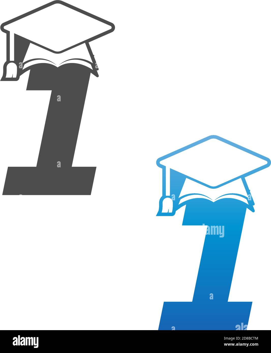 Number 1 graduation cap concept design template Stock Vector Image ...