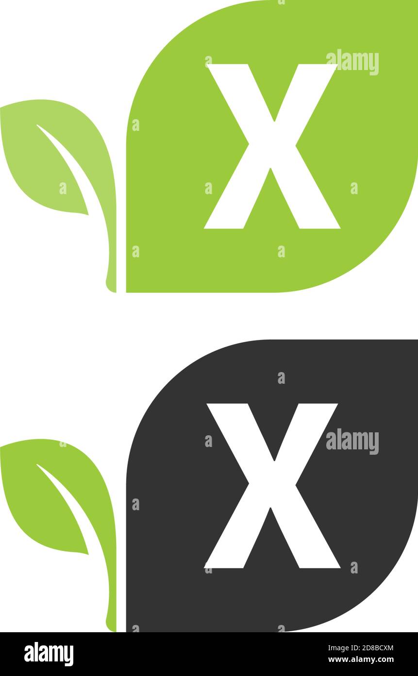 Letter X logo leaf icon design concept vector Stock Vector Image & Art ...
