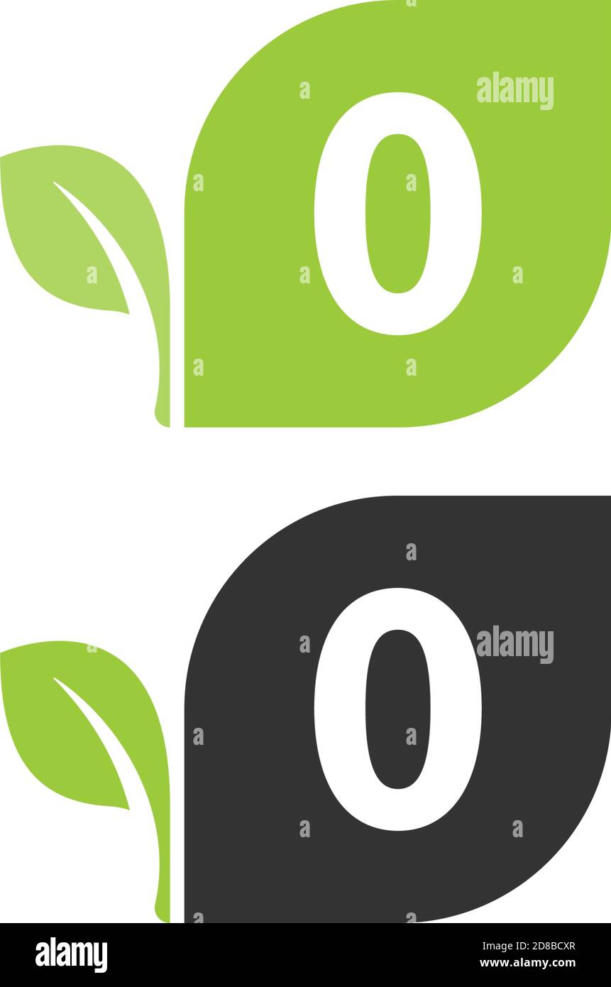 Number 0 logo leaf icon design concept vector Stock Vector Image & Art ...