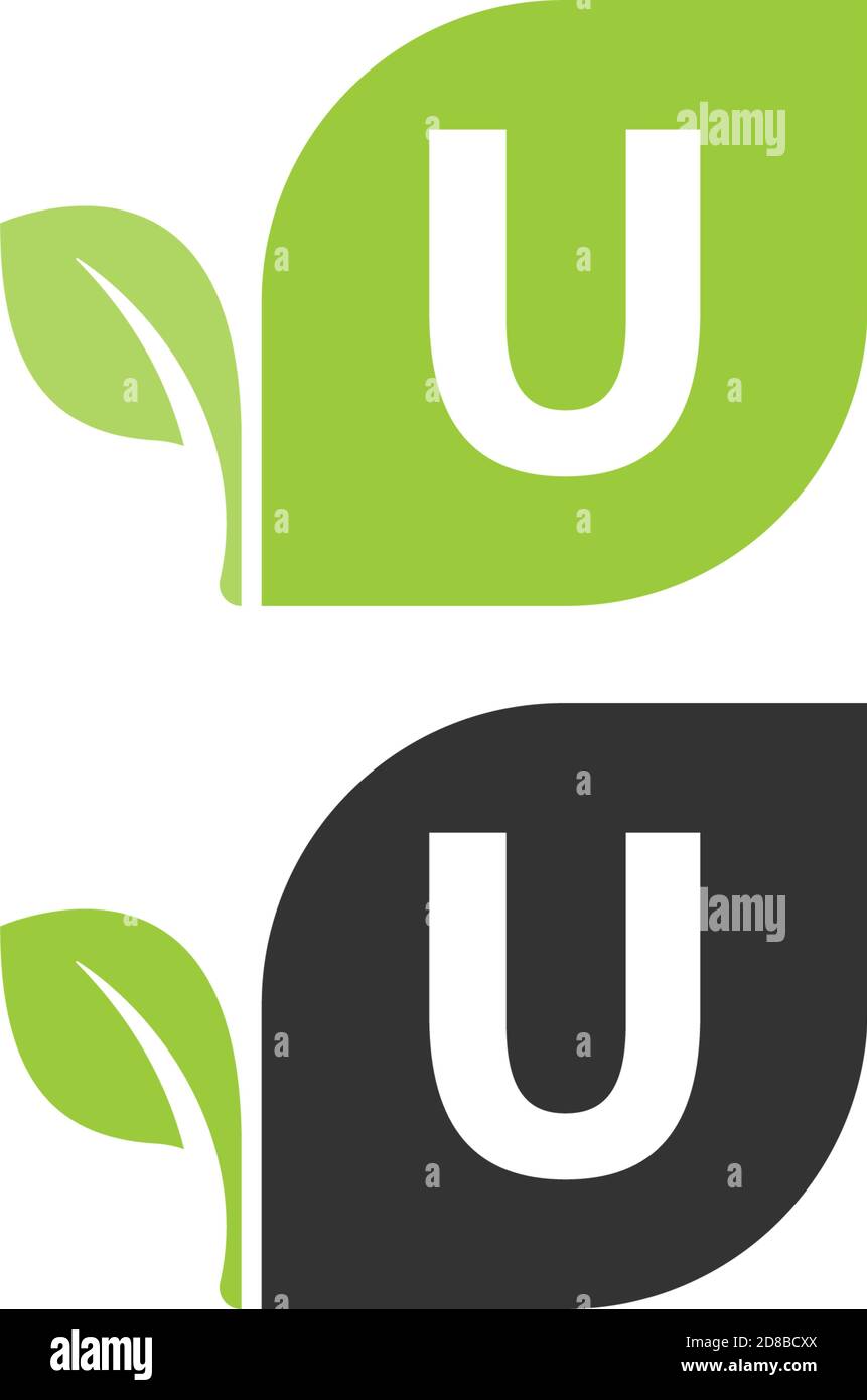 Letter U logo leaf icon design concept vector Stock Vector Image & Art ...