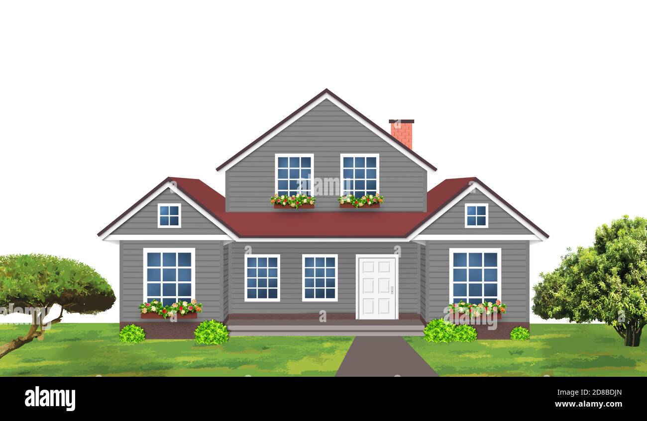 House , Home villa isolated Stock Photo - Alamy
