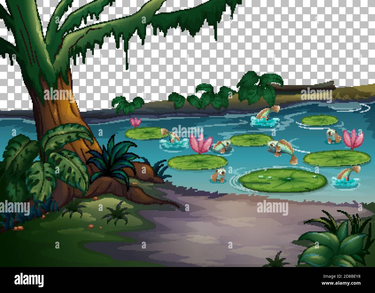 Nature outdoor landscape transparent background illustration Stock ...