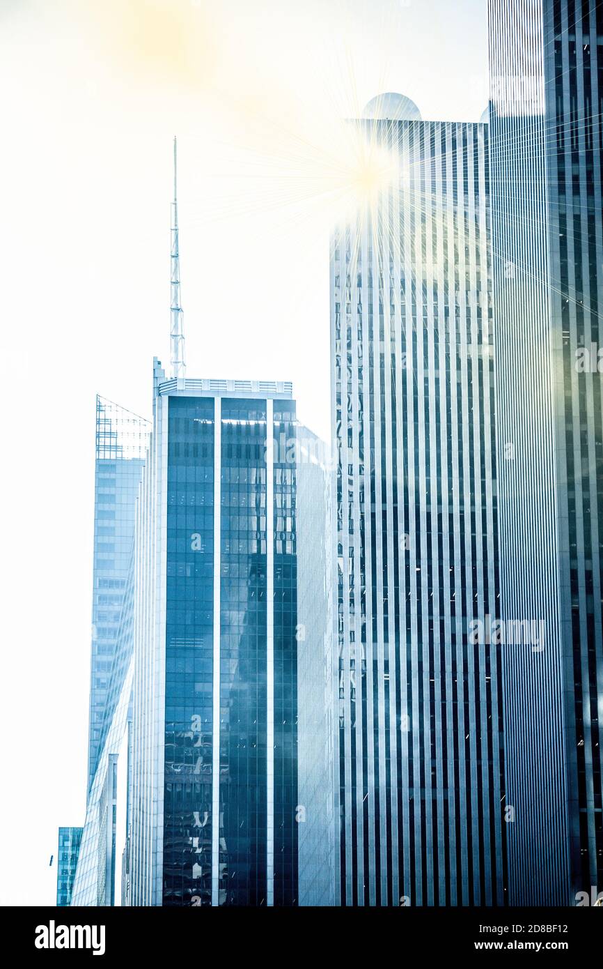 Modern city buildings with morning light Stock Photo - Alamy