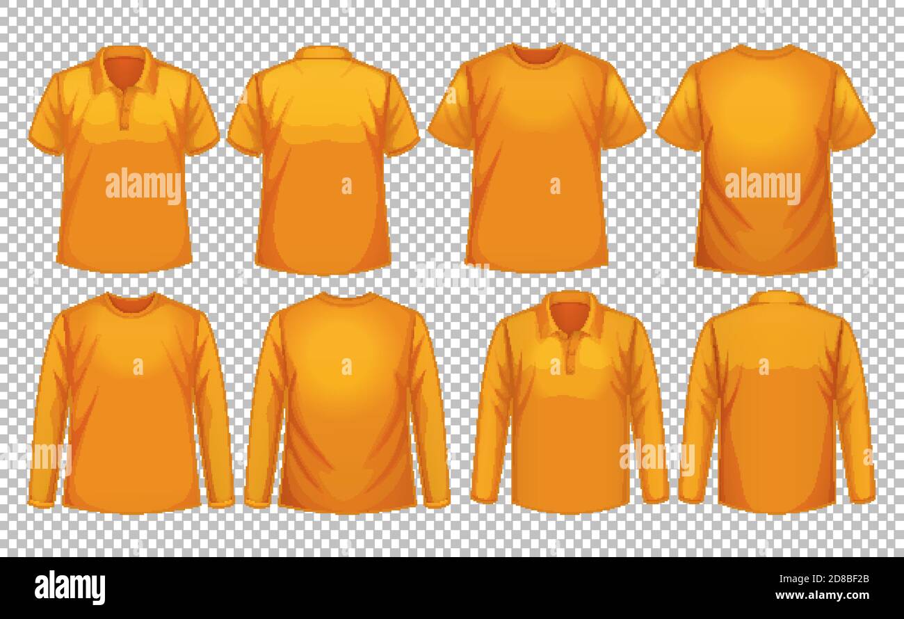 Set of different types of shirt in same color illustration Stock Vector ...