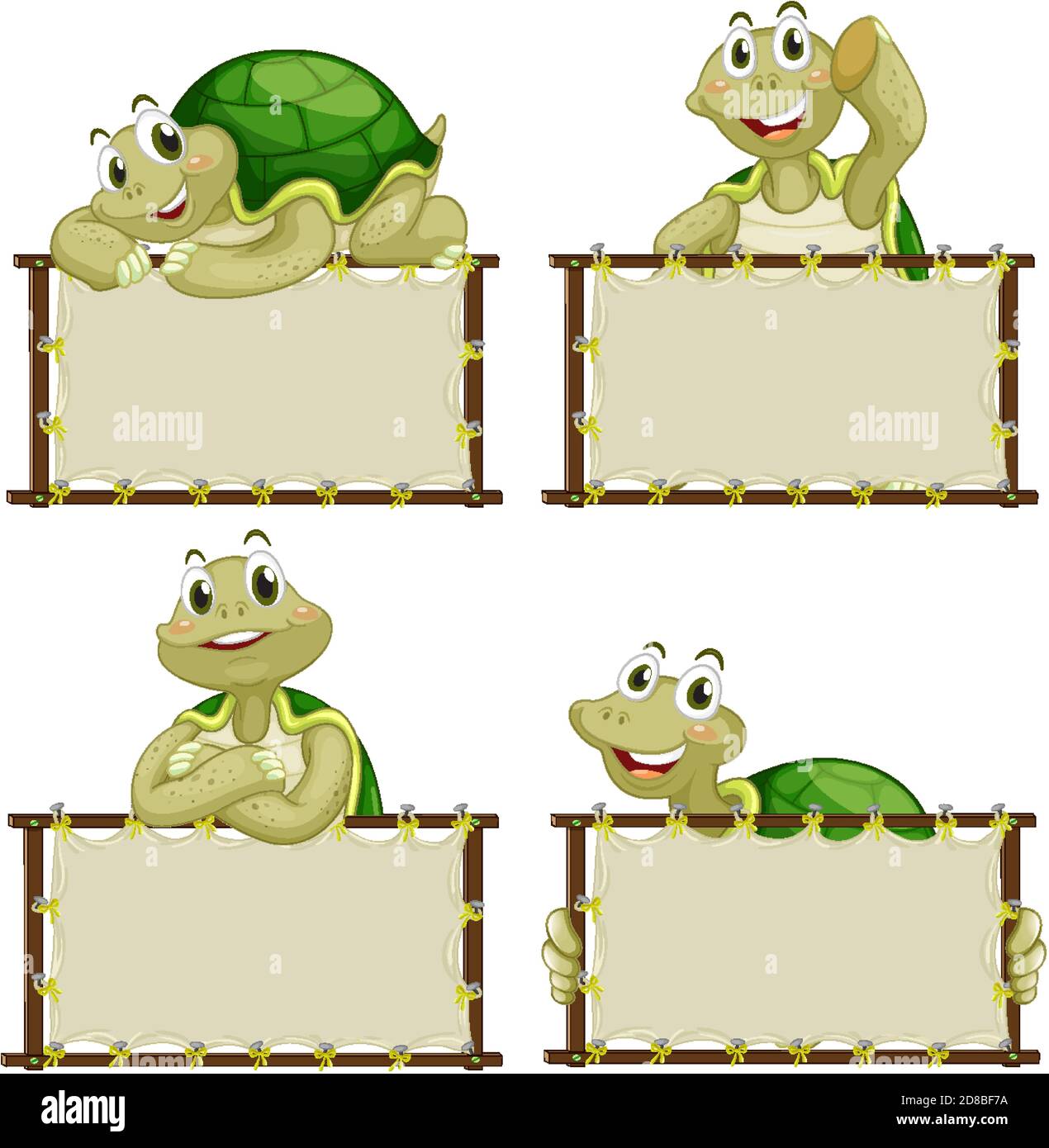 Board template with cute on white background illustration Stock Vector ...