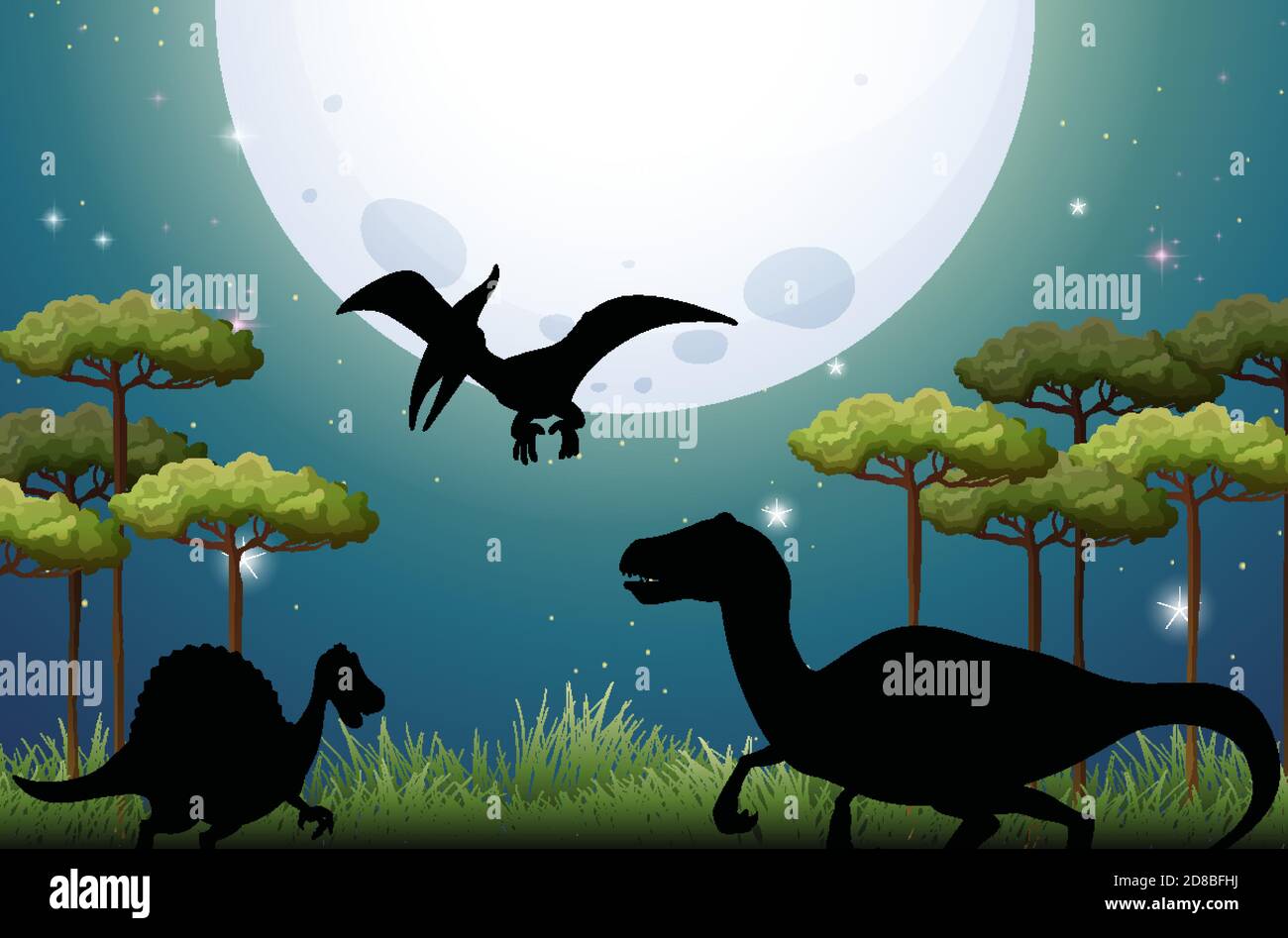 Dinosaur in nature background illustration Stock Vector Image & Art - Alamy