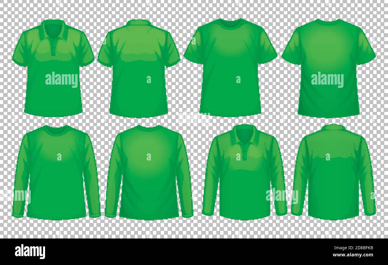 Set of different types of shirt in same color illustration Stock Vector ...