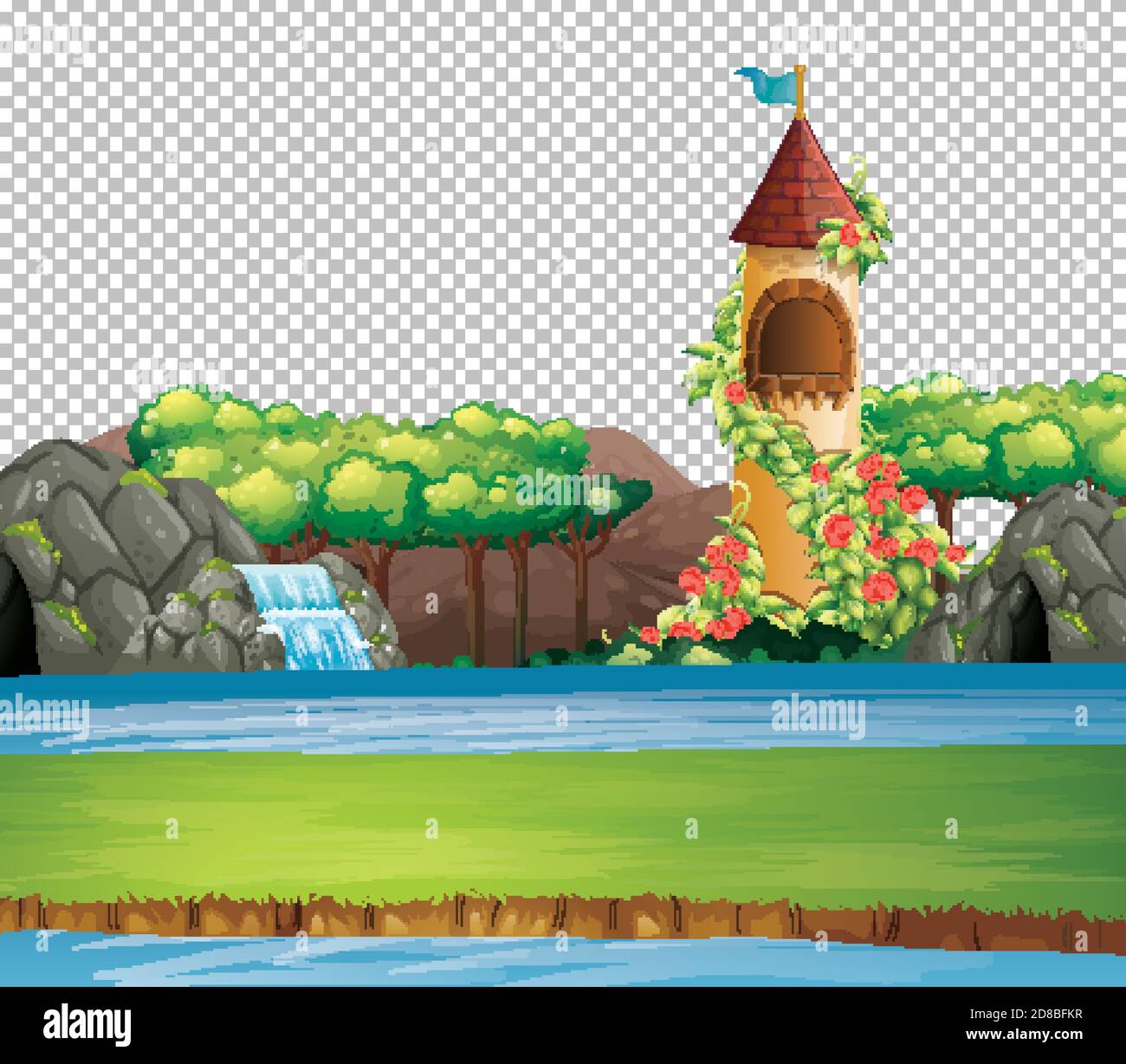 Nature outdoor landscape transparent background illustration Stock ...