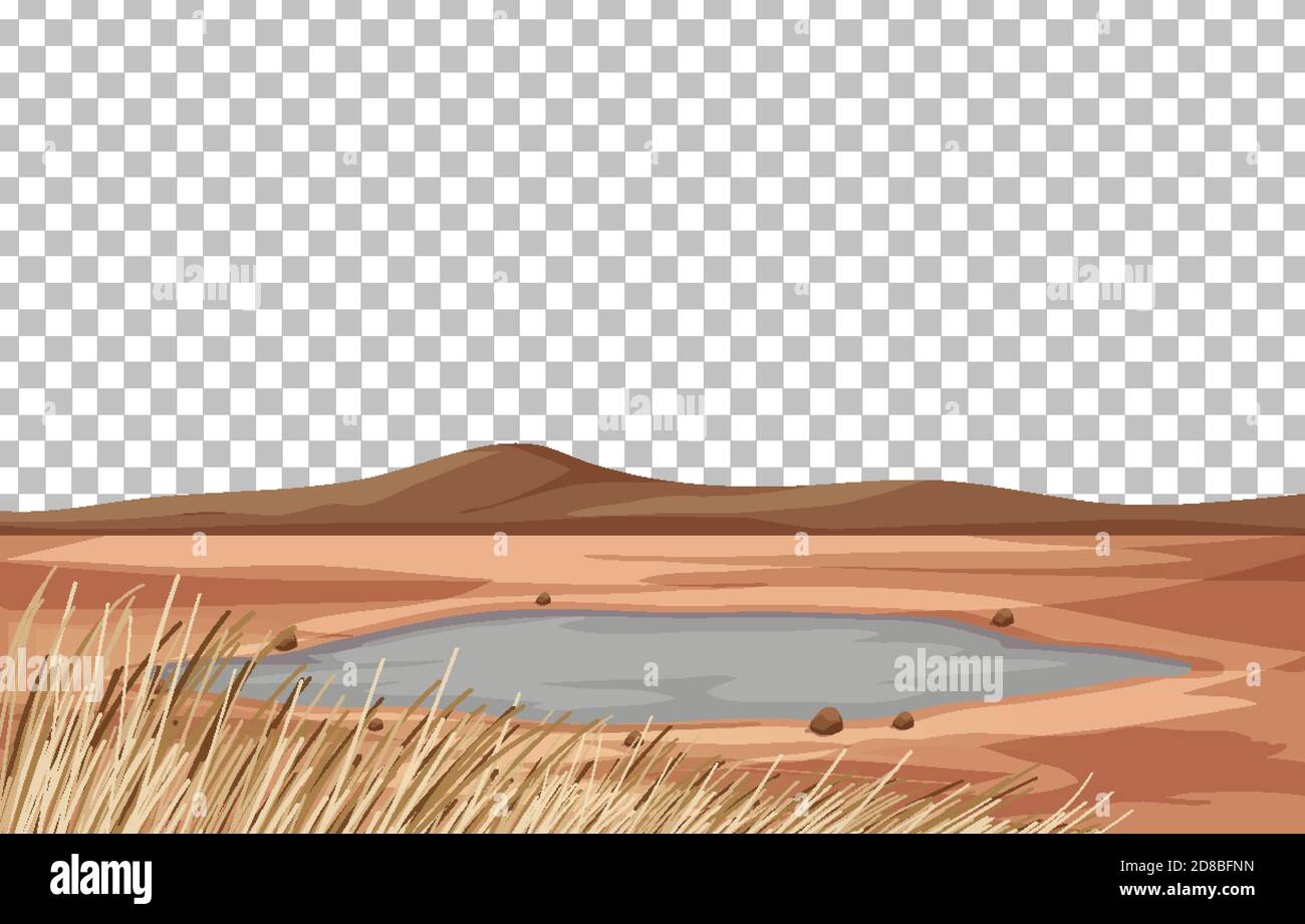 Dry land landscape on transparent background illustration Stock Vector ...
