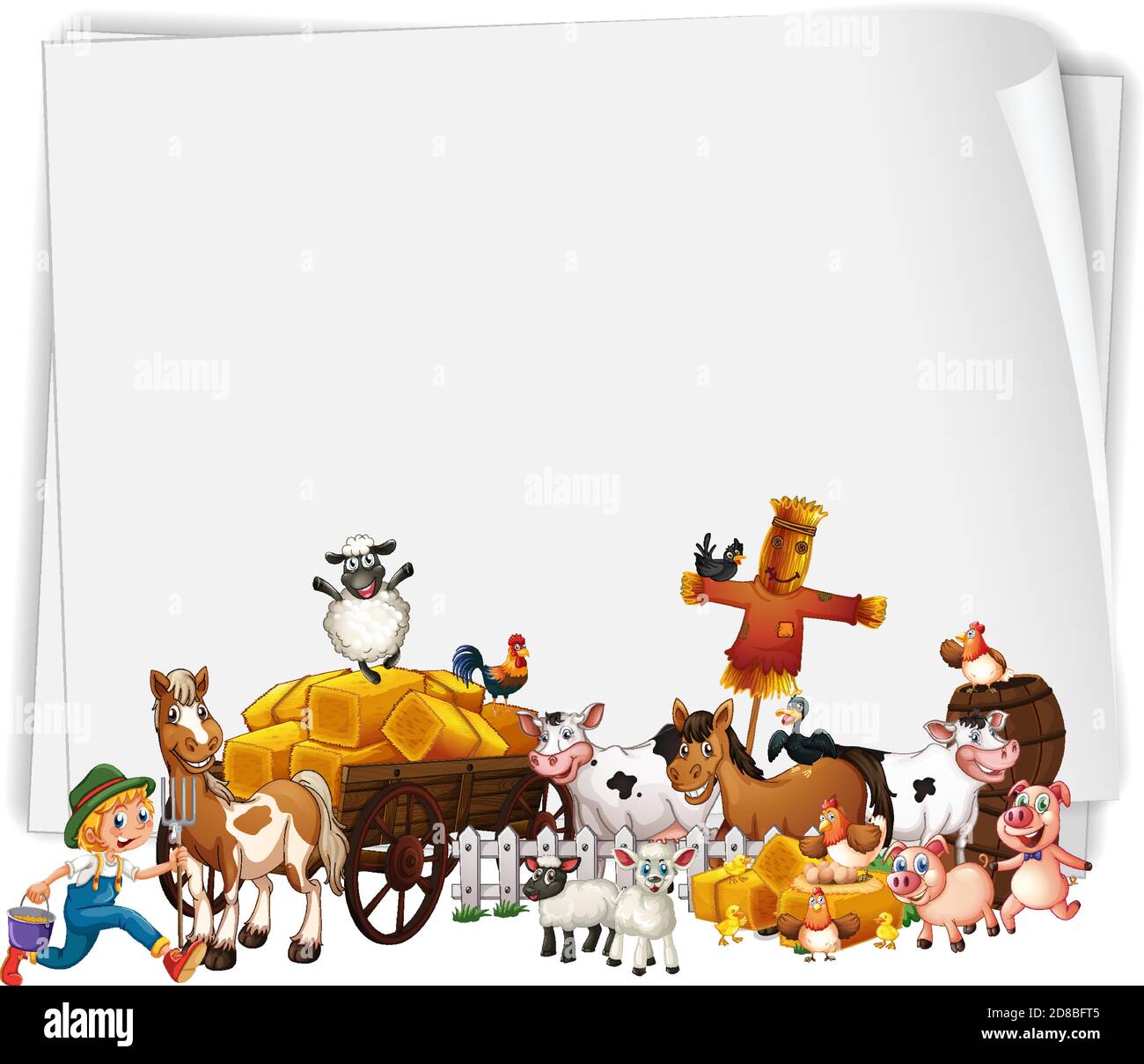 Happy farm animal banner illustration Stock Vector Image & Art - Alamy