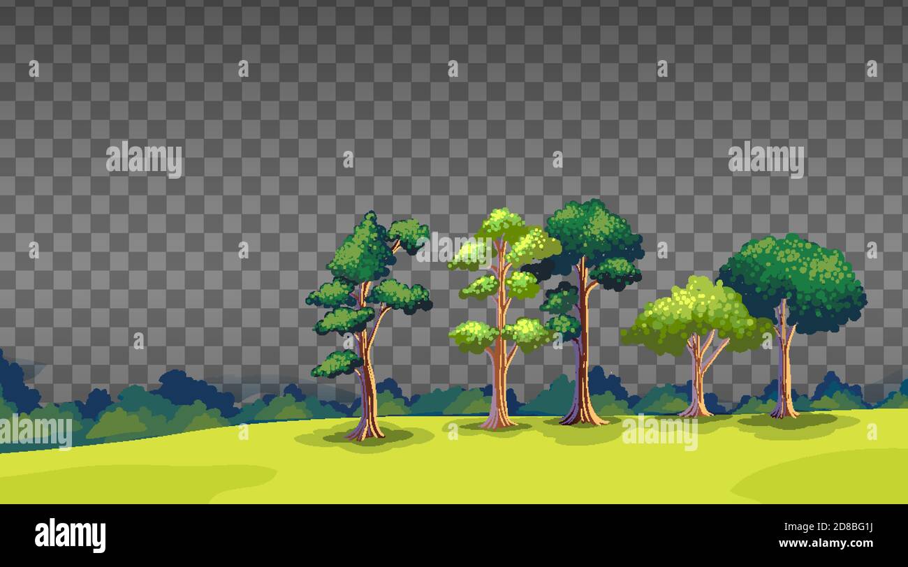 Blank nature scene landscape on transparent background illustration ...