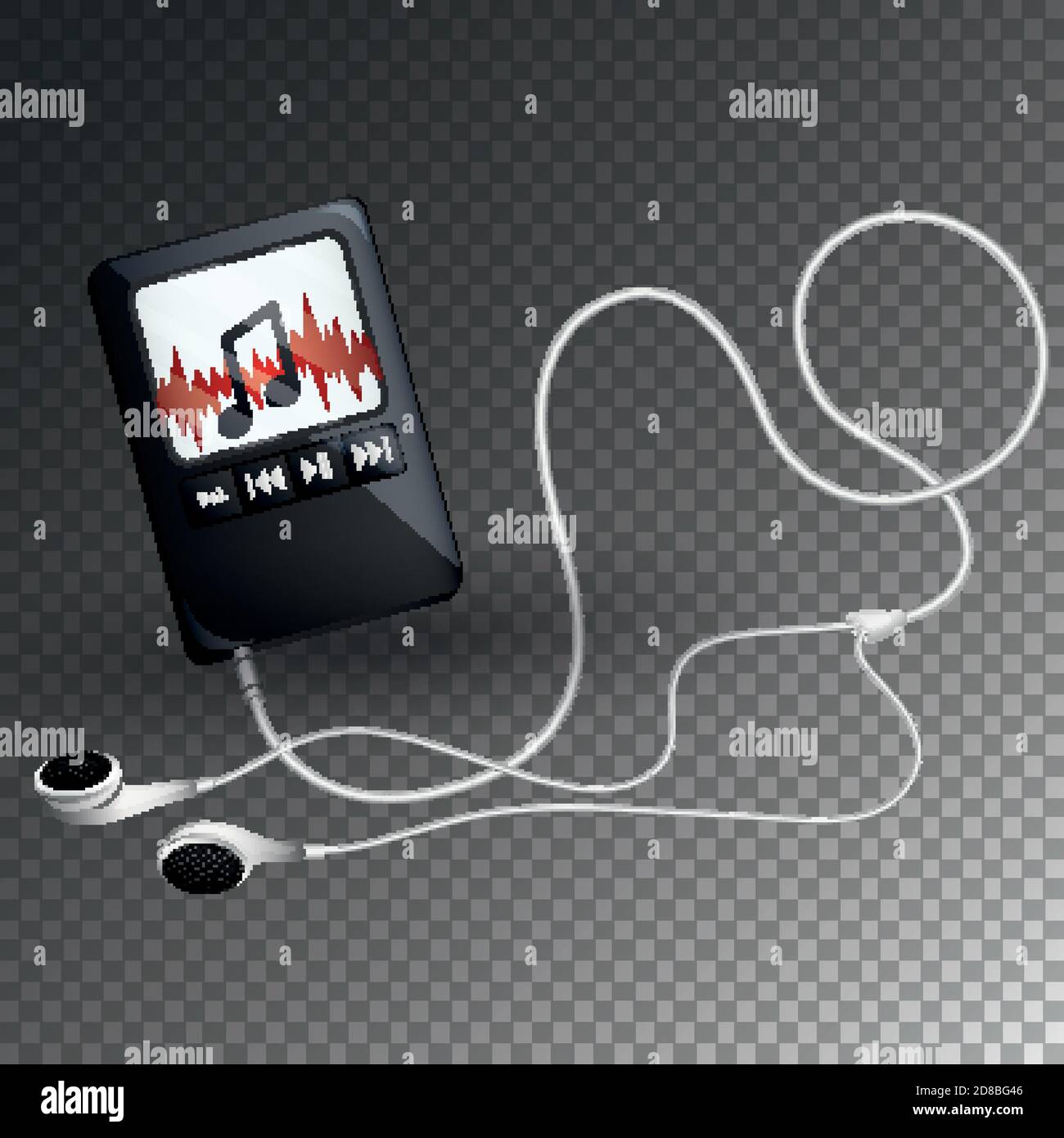 Isolated music player on transparent background illustration Stock ...