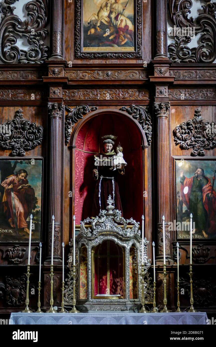 Small Church interior in La laguna tenerife Spain Stock Photo - Alamy