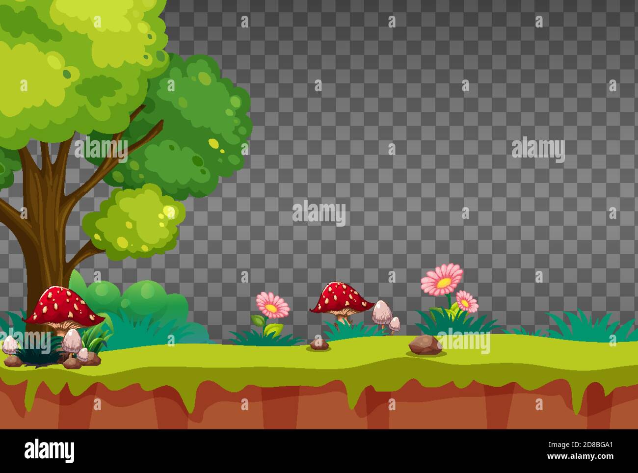 Blank nature scene landscape on transparent background illustration ...