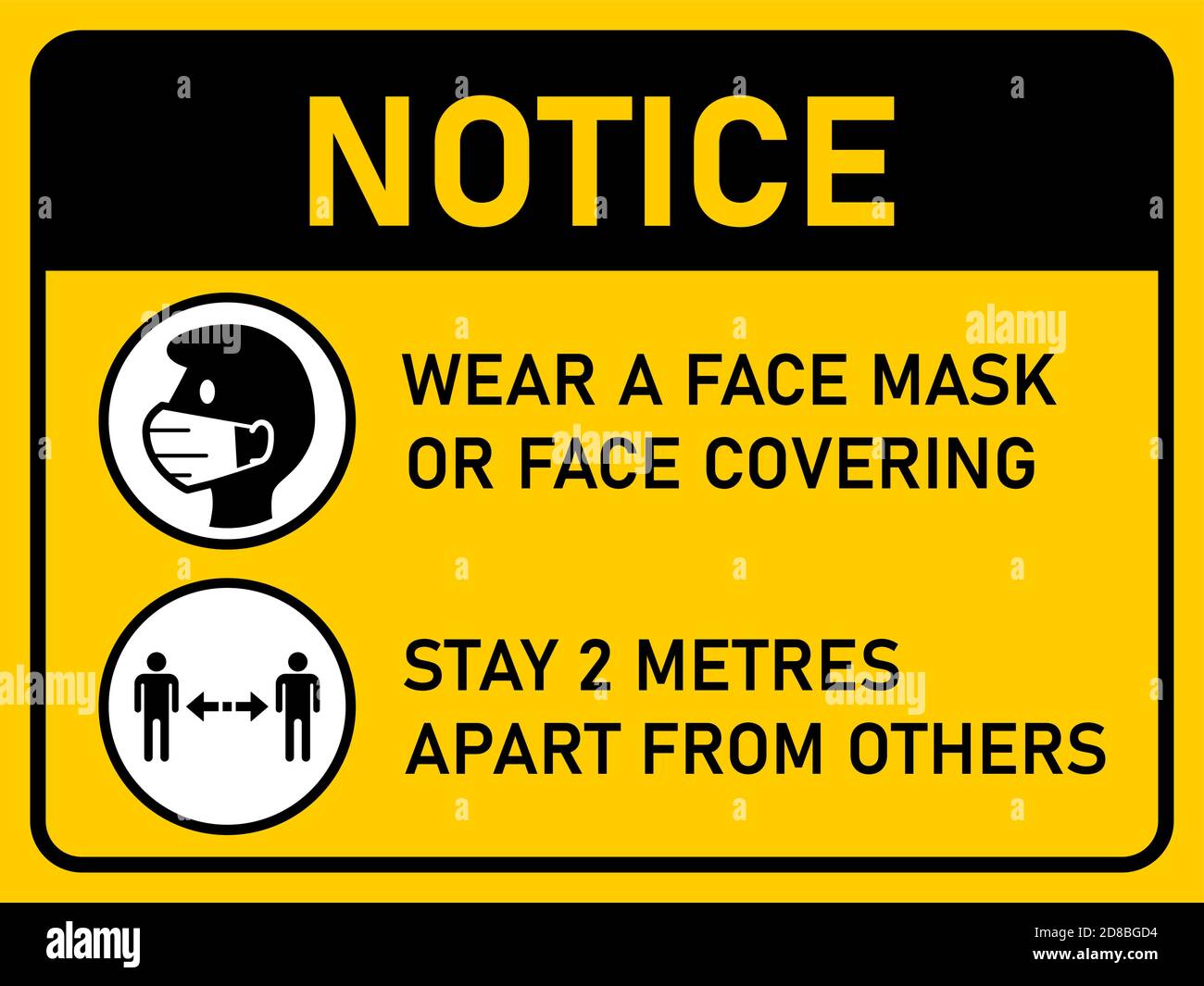 Basic Coronavirus Warning Icon Set including Notice Wear a Face Mask or ...