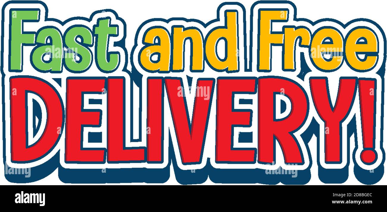 Text delivery banner on white background illustration Stock Vector ...