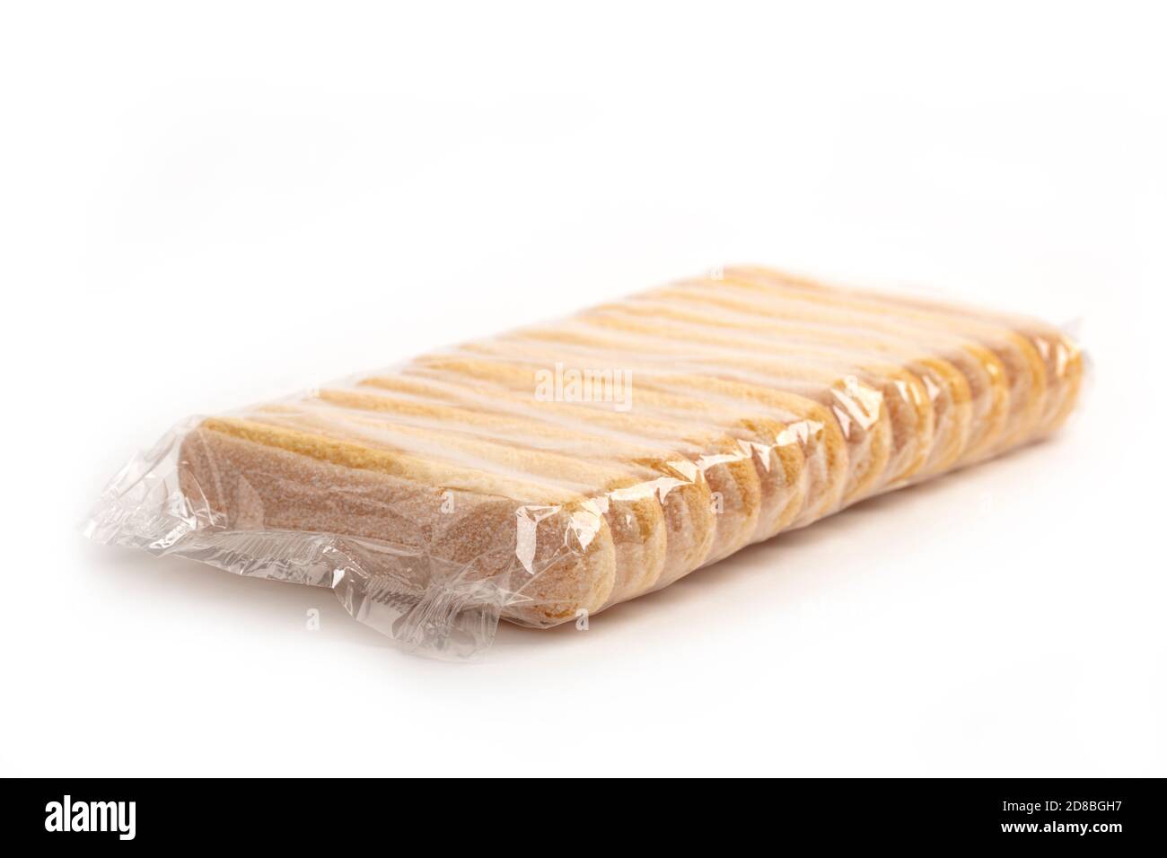 Wrapped Lady Finger Biscuits over white background Stock Photo - Alamy