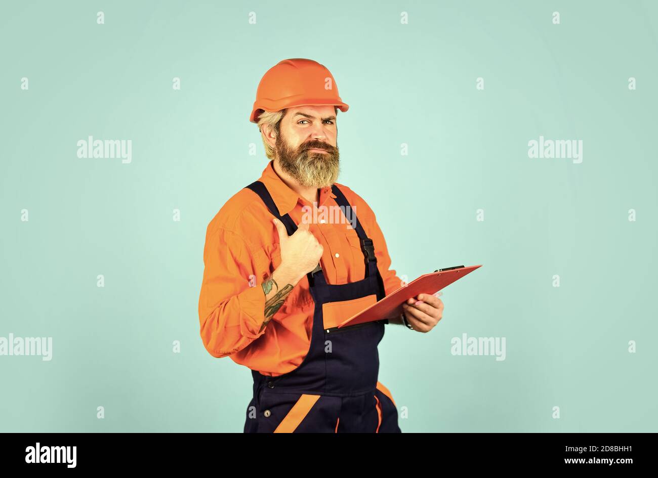 Buy materials for renovation. Bearded storekeeper. Checklist. Foreman ...