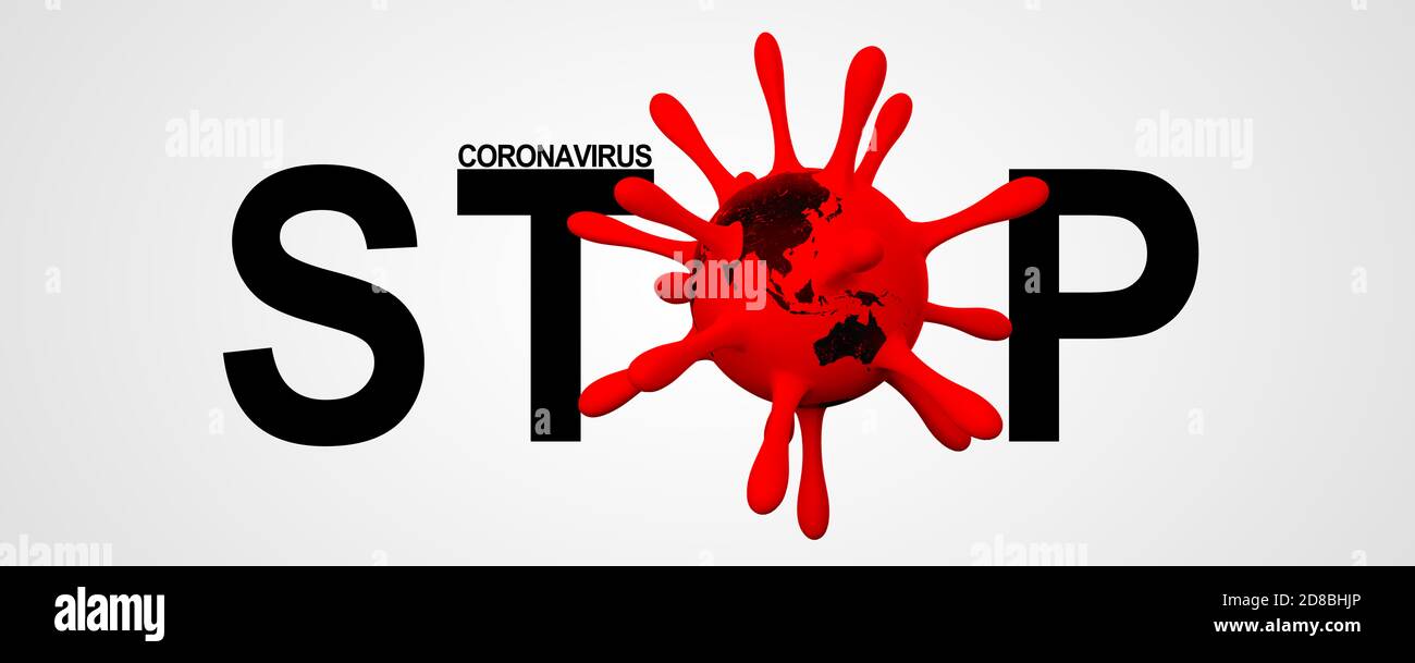 Stop coronavirus and quarantine concept. 3D medical illustration Stock ...