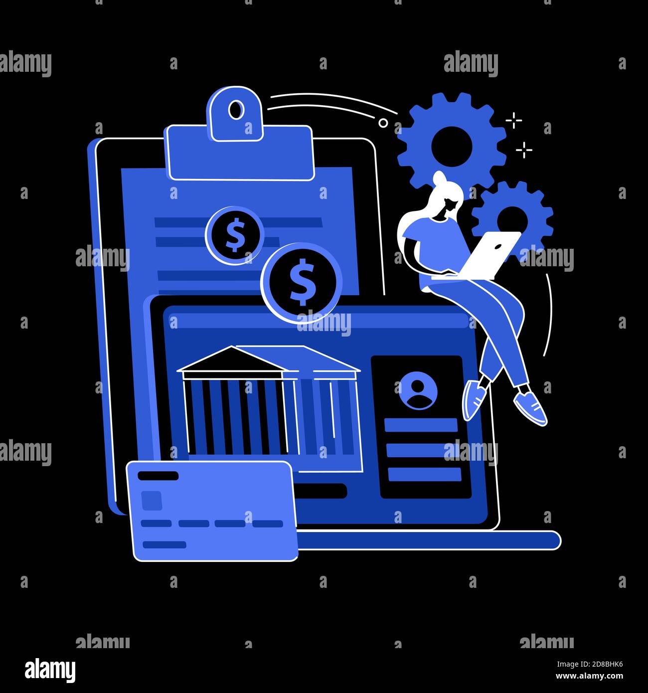 Bank account abstract concept vector illustration Stock Vector Image ...