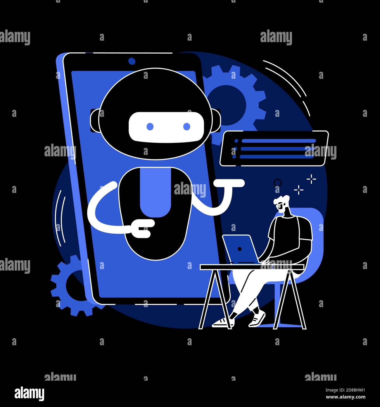 Chatbot development platform abstract concept vector illustration Stock ...