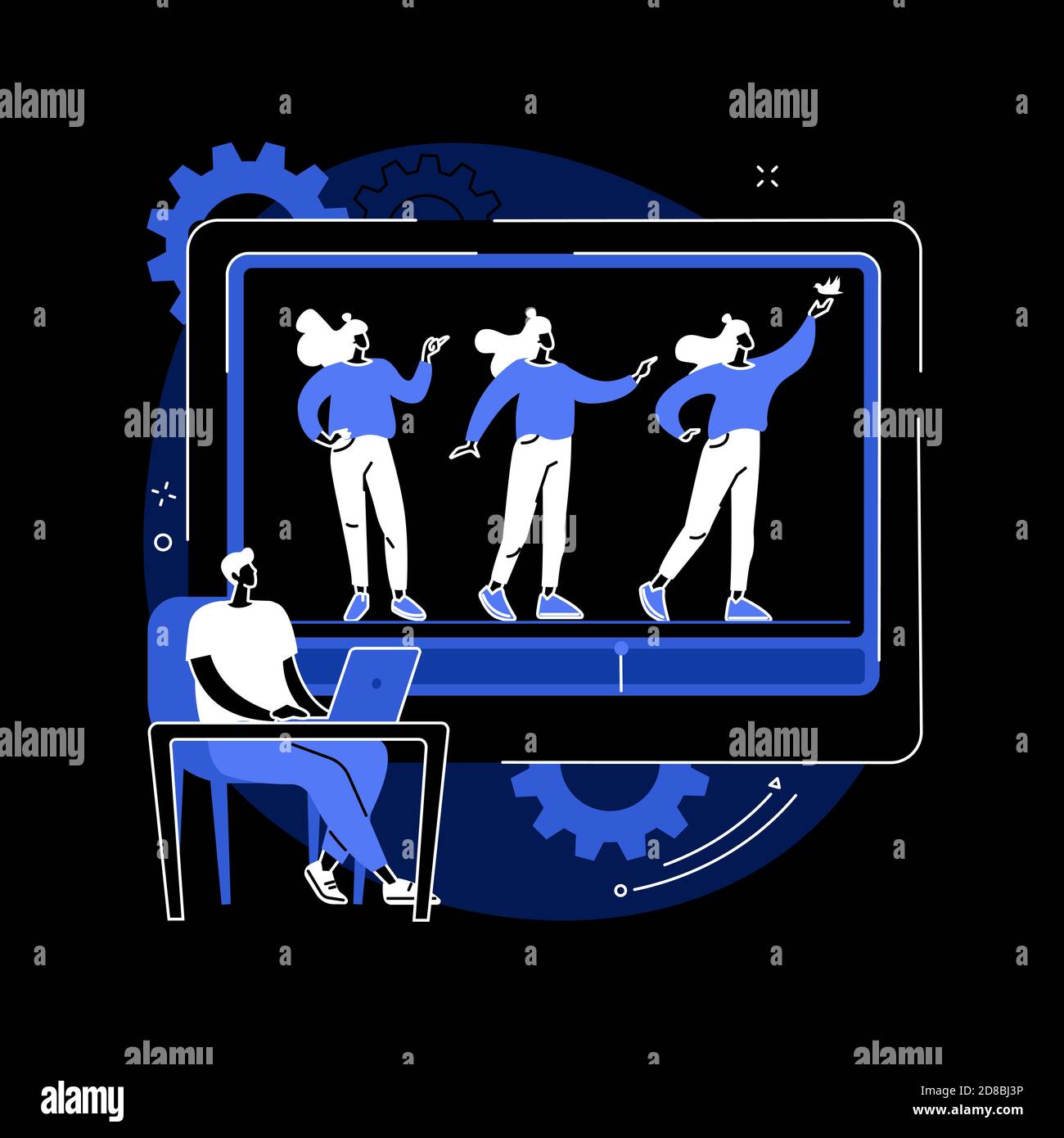 Computer animation abstract concept vector illustration Stock Vector ...