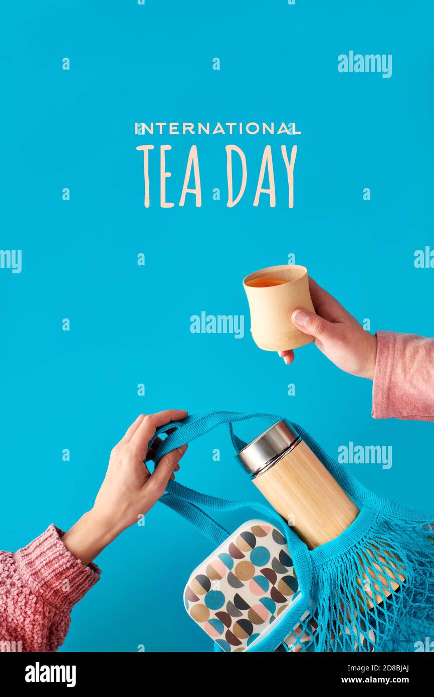 International tea day, December 15. Zero waste tea in bamboo flask ...