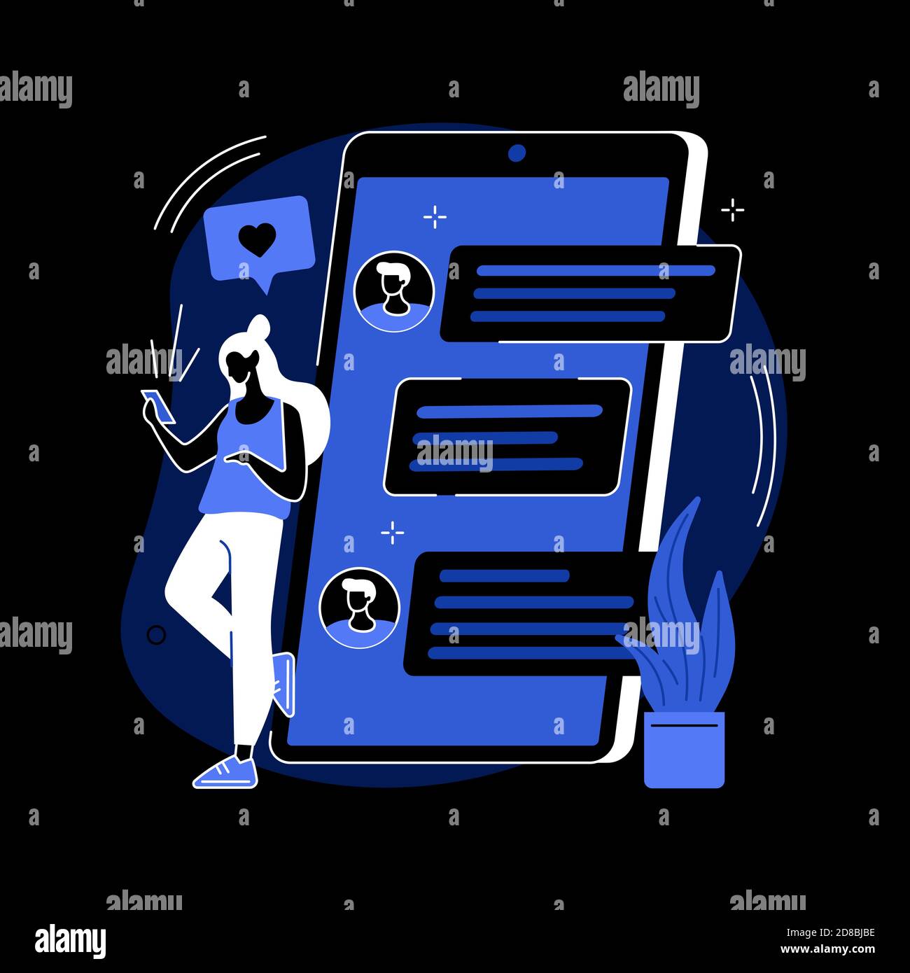 Messaging Application Abstract Concept Vector Illustration Stock Vector Image And Art Alamy