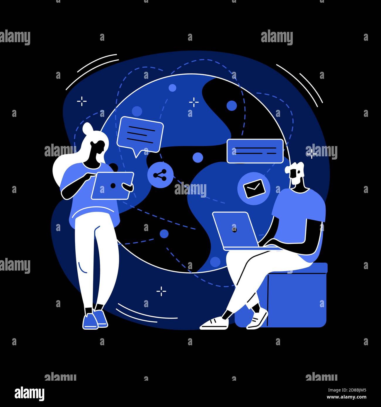 Global web connection abstract concept vector illustration Stock Vector ...