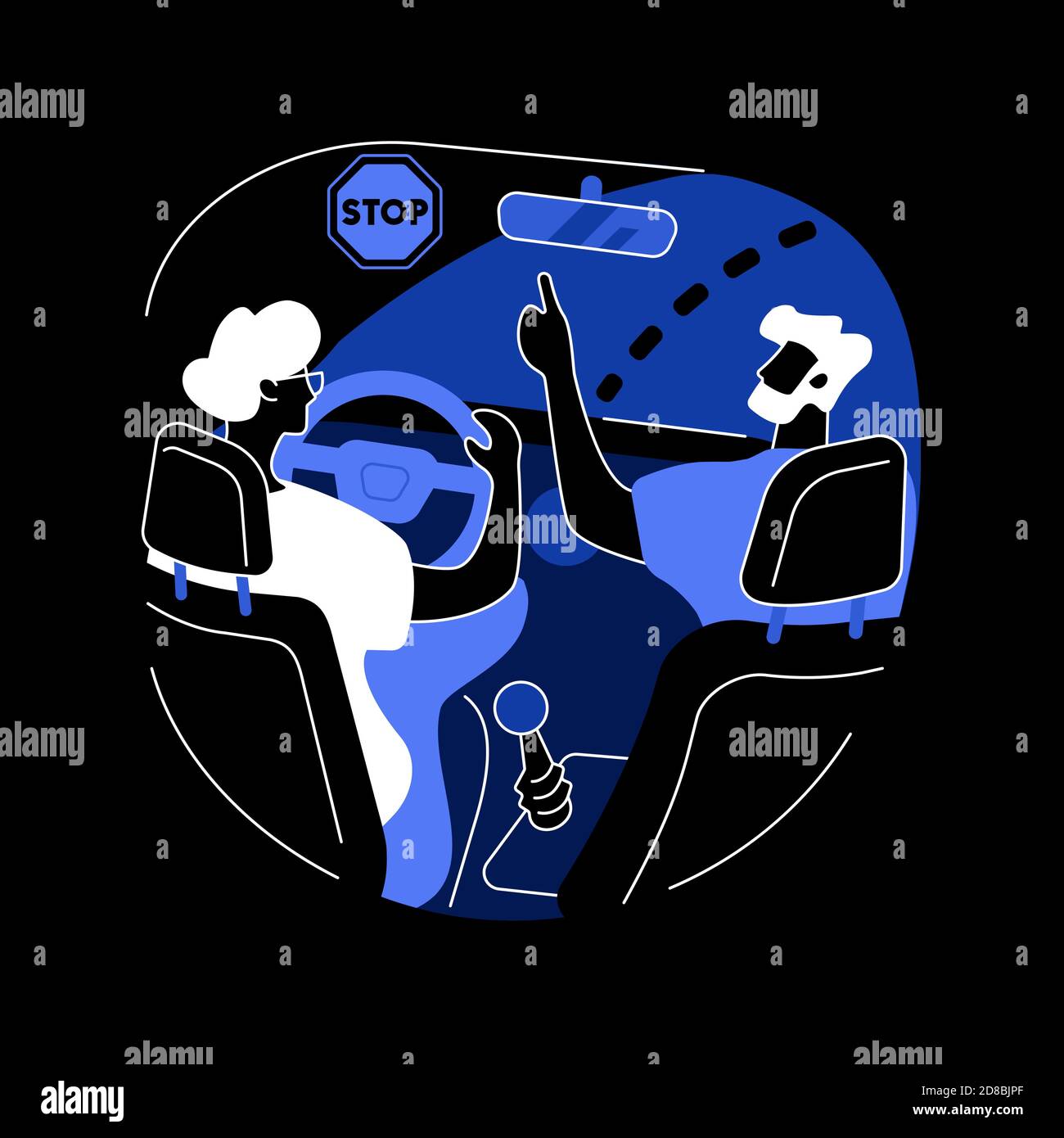 Driving instruction abstract concept vector illustration Stock Vector ...