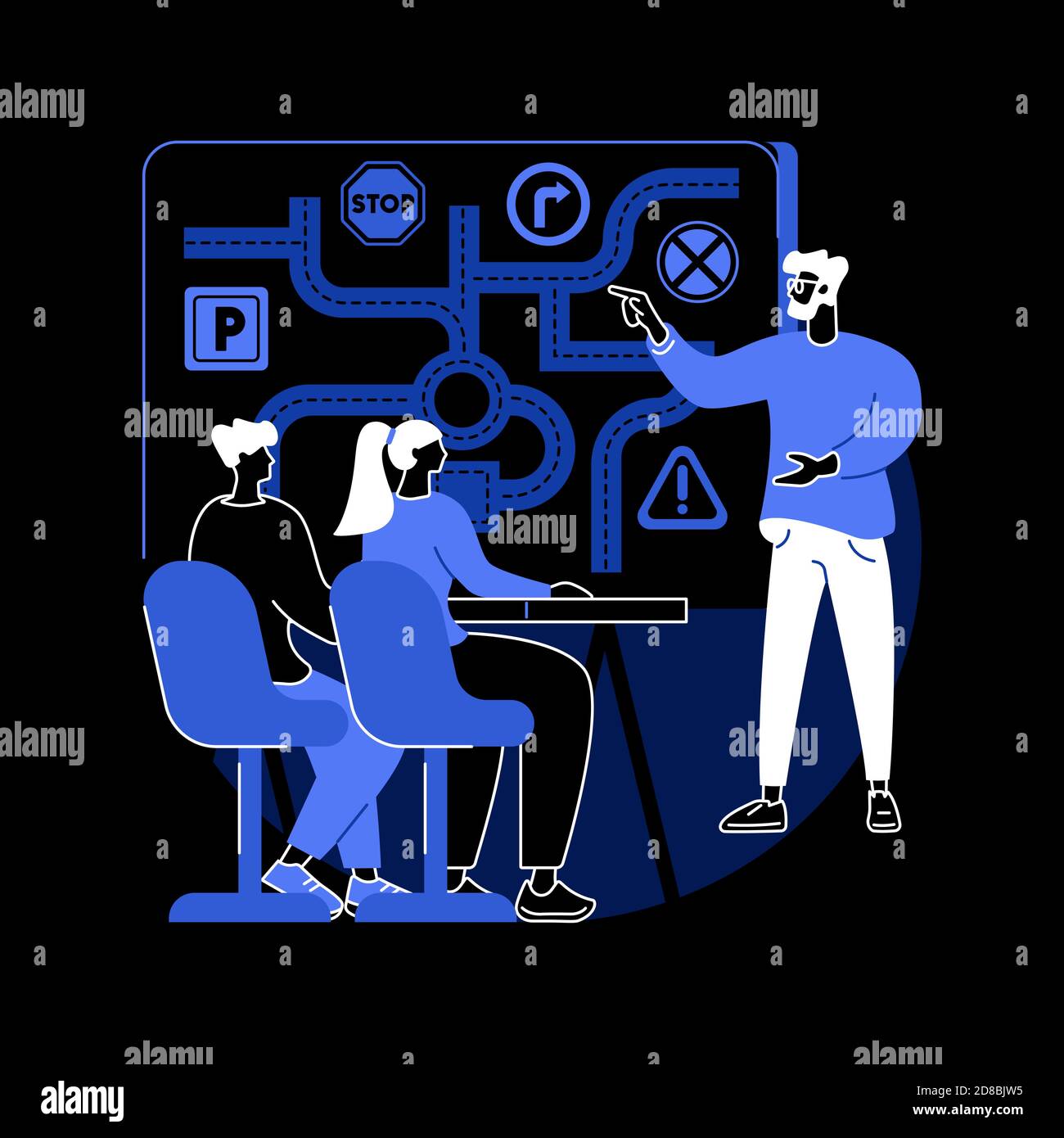 Driving lessons abstract concept vector illustration Stock Vector Image ...