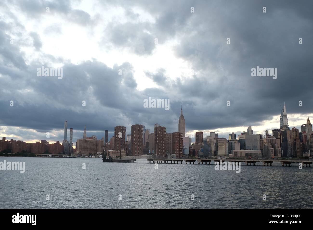 Manhattan skyline after a storm, view from Greenpoint Brooklyn Stock ...