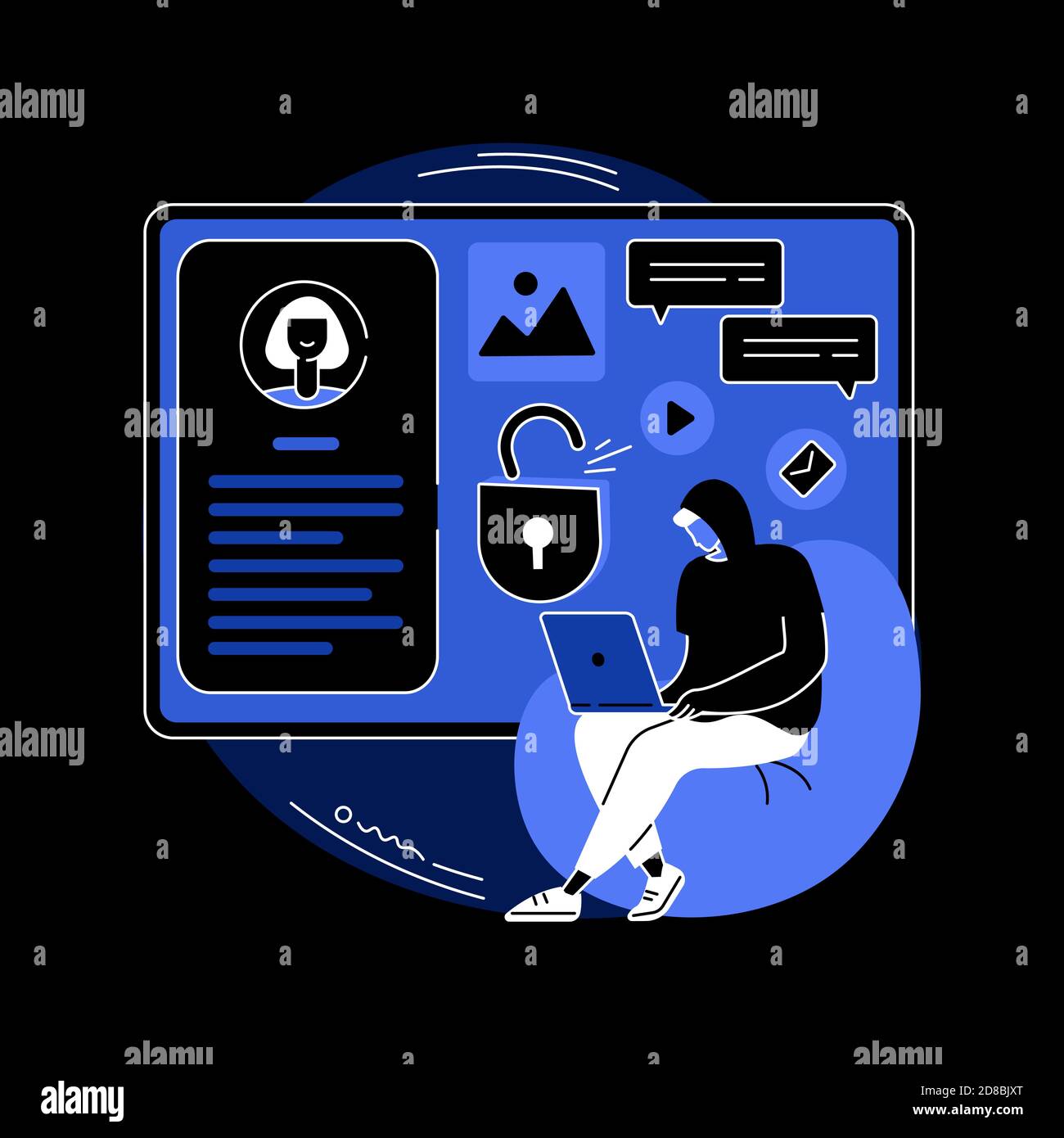 Cyberstalking abstract concept vector illustration Stock Vector Image ...